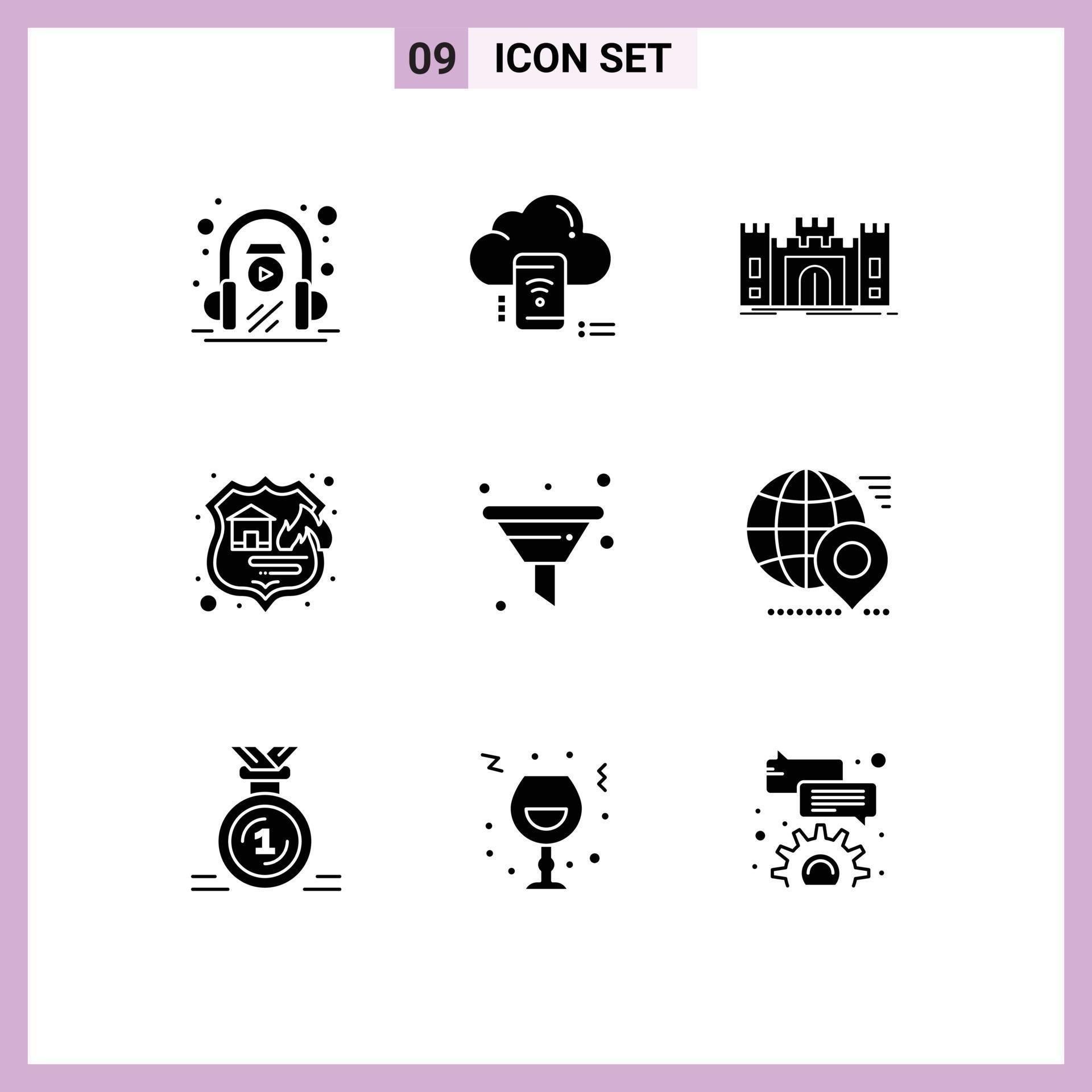 Set Of 9 Modern Ui Icons Symbols Signs For Storage Hosting Connected