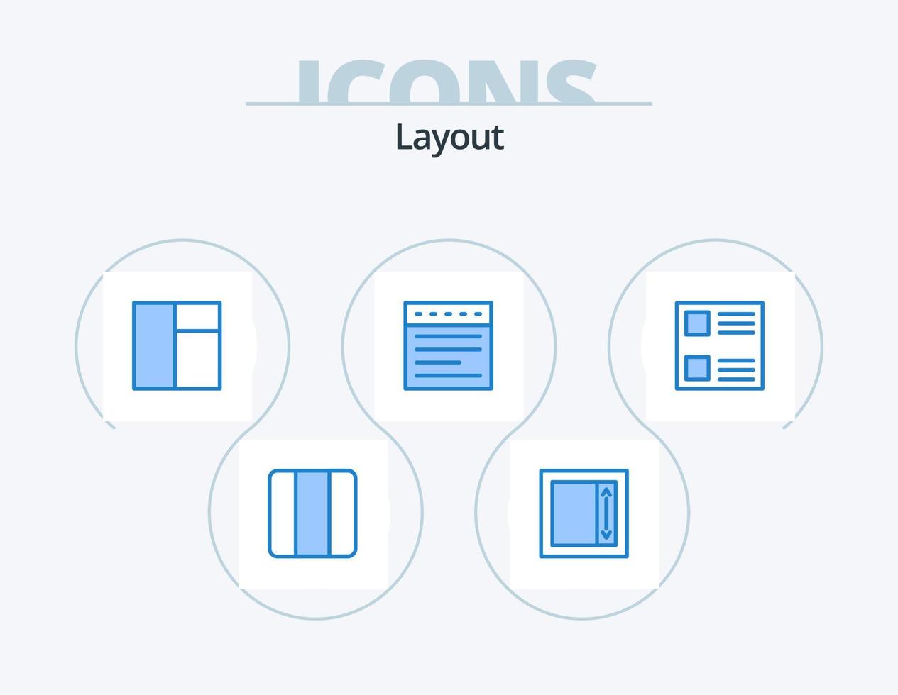 Layout Blue Icon Pack 5 Icon Design. . . layout. list. checkbox 17253603 Vector Art at Vecteezy