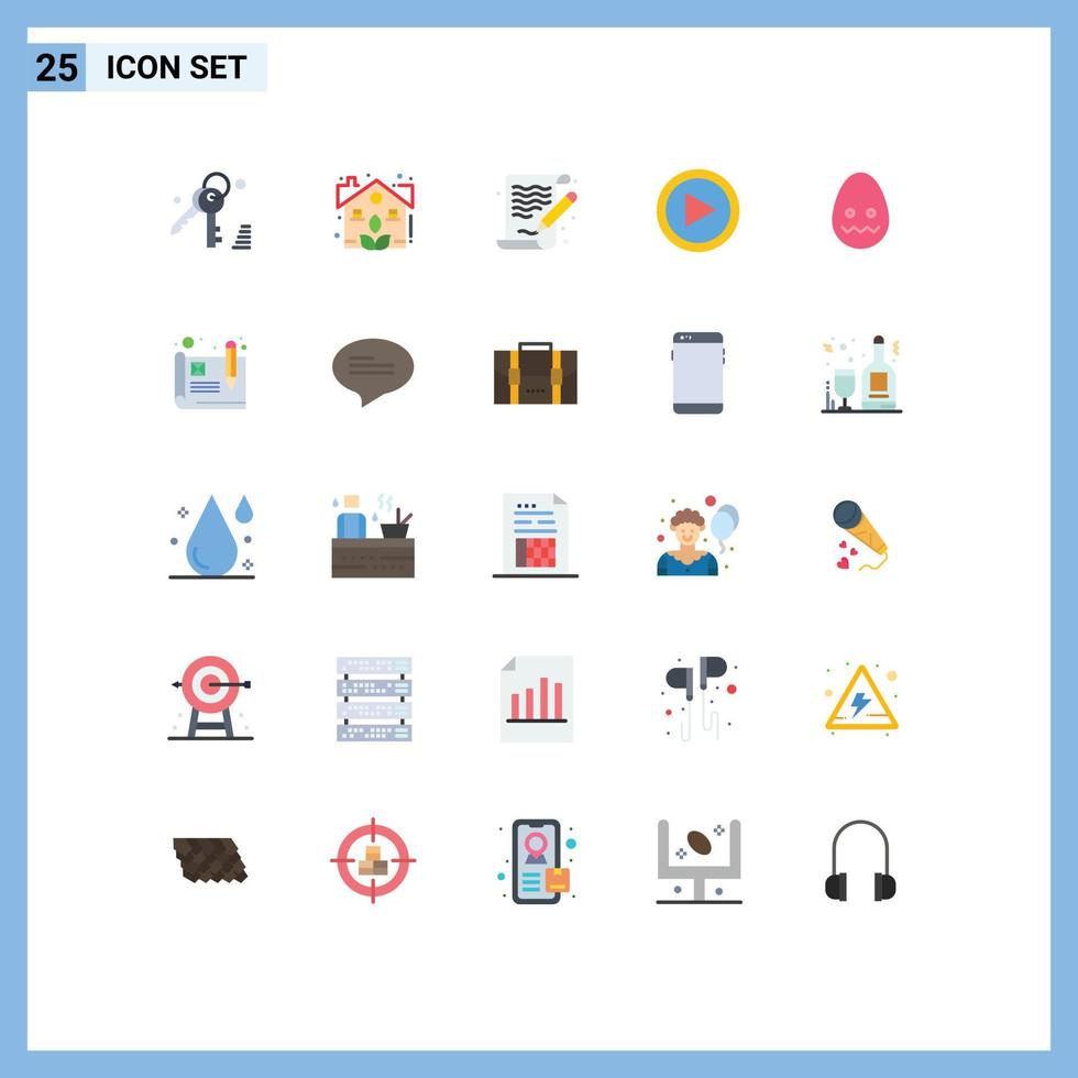 User Interface Pack Of 25 Basic Flat Colors Of Easter Celebration Arts