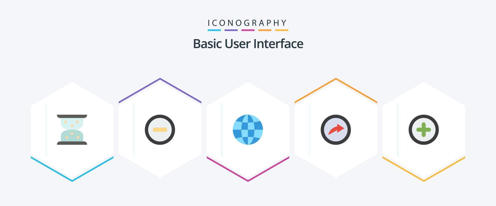 Basic 25 Flat icon pack including . . web. ui. basic 17254379 Vector ...
