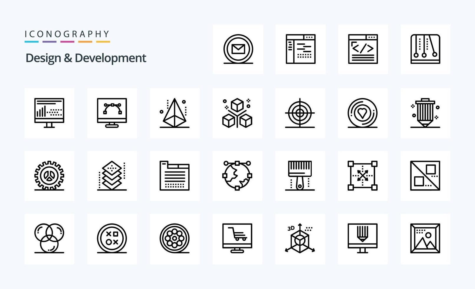 25 Design Development Line Icon Pack 17255499 Vector Art At Vecteezy