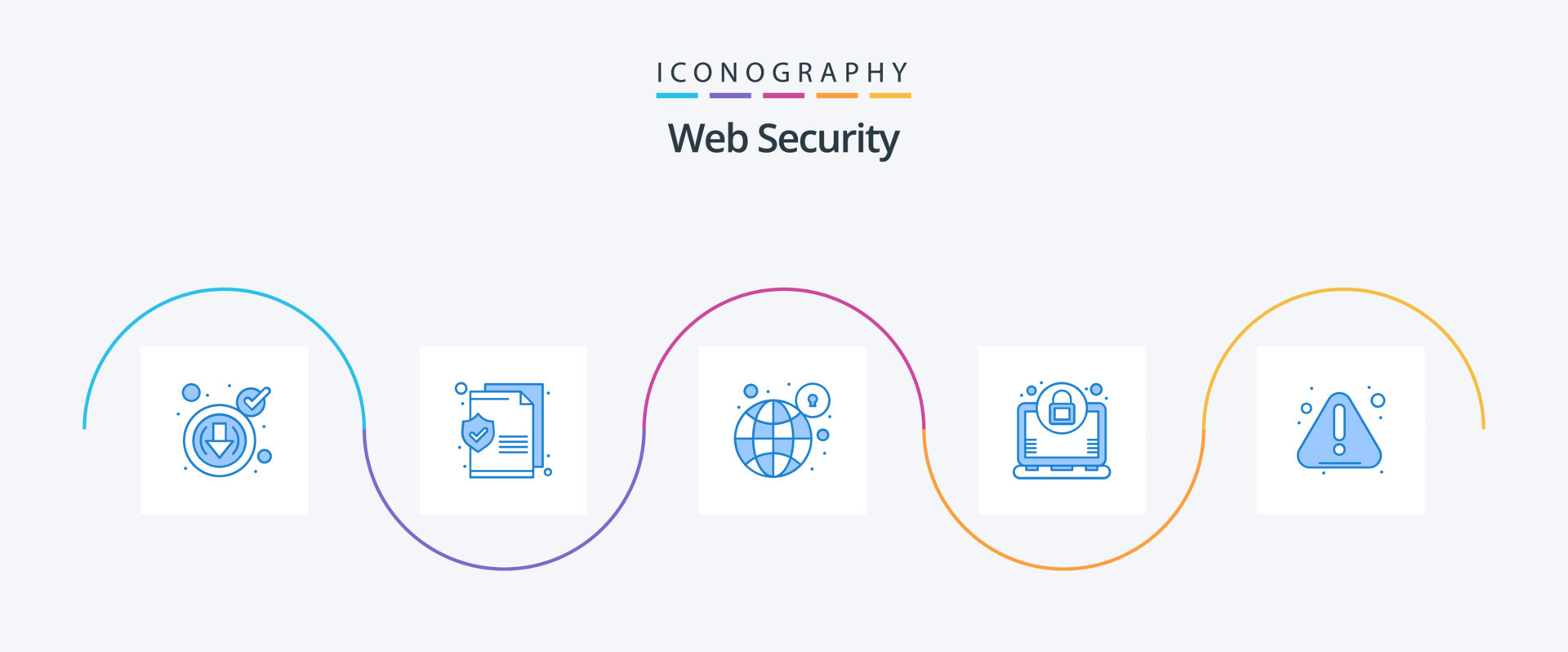 Web Security Blue 5 Icon Pack Including notice. alert. lock. lock. encryption 17256015 Vector ...