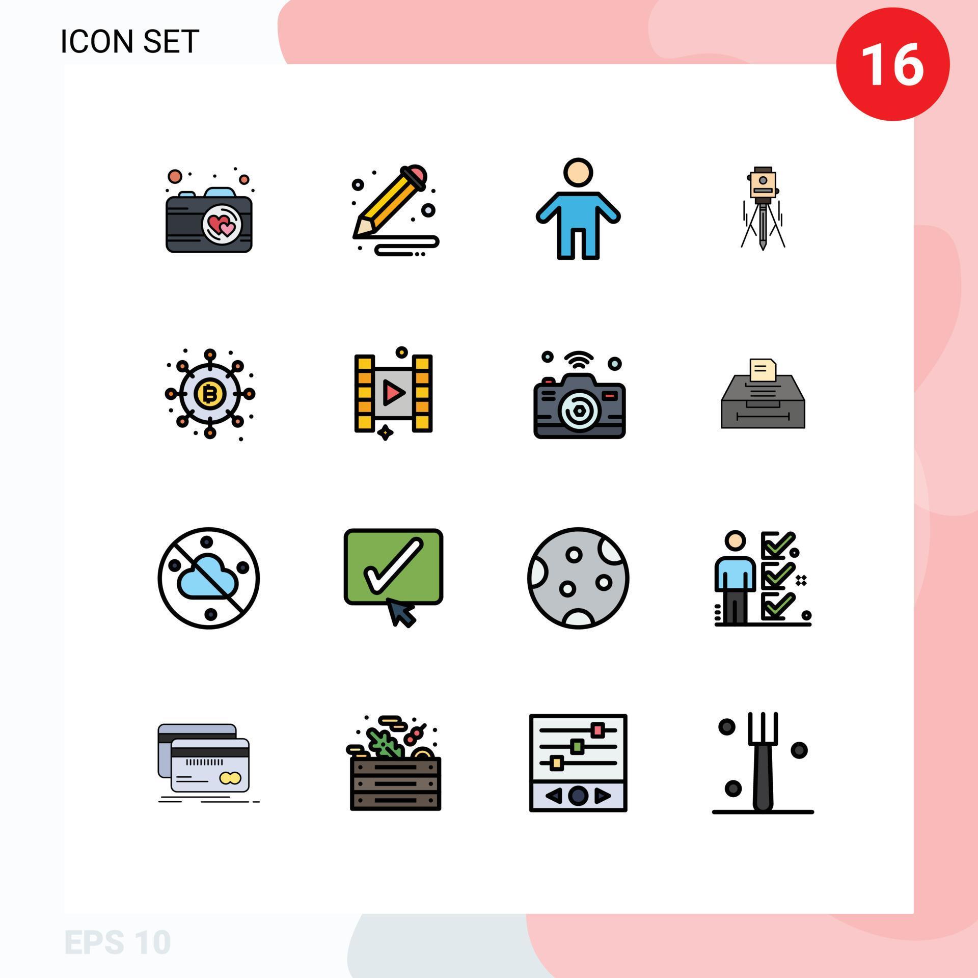 Stock Vector Icon Pack of 16 Line Signs and Symbols for dividends tool ...