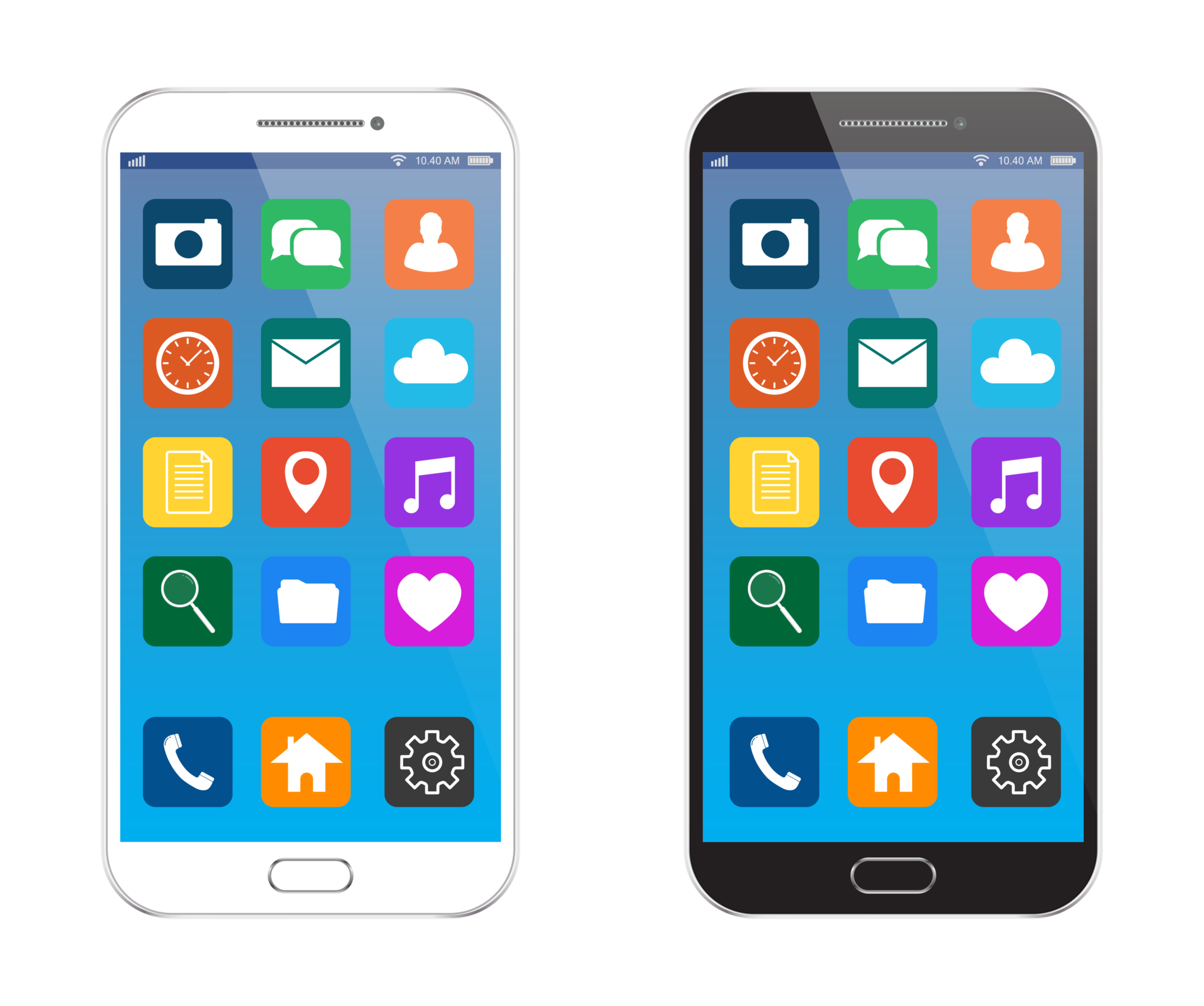 New realistic mobile smart phone black and white modern style ... New realistic mobile smart phone black and white modern style ...