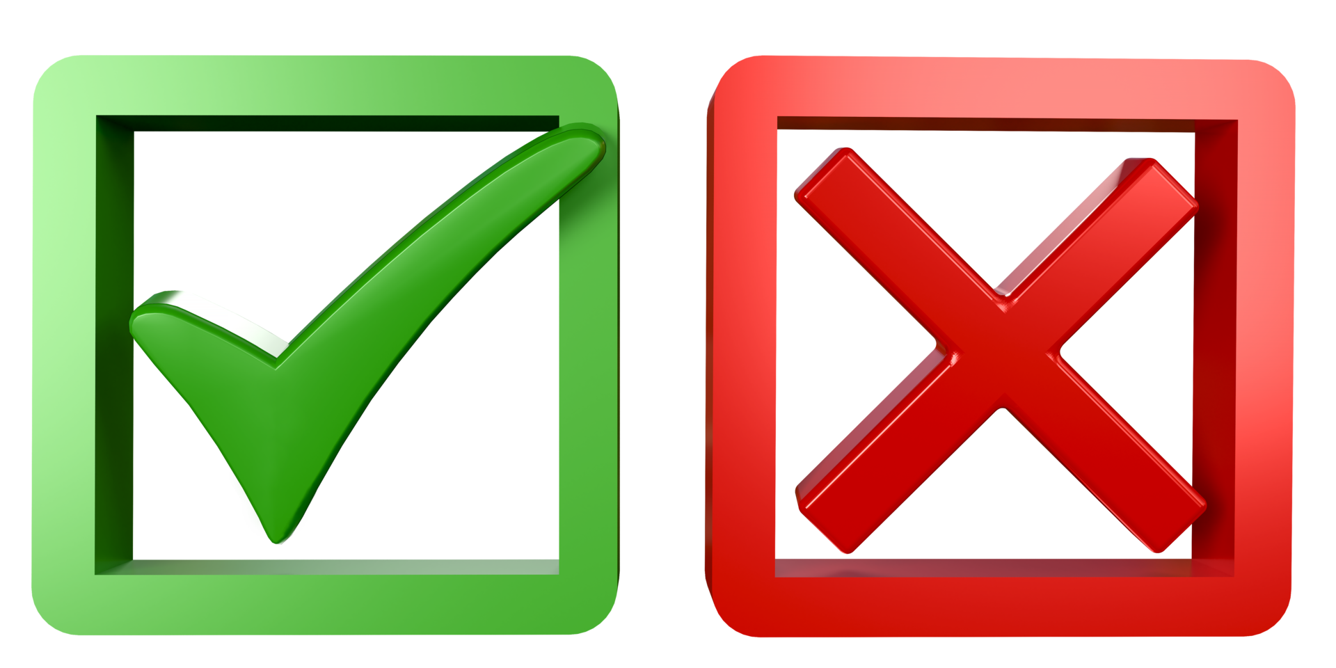 Set of green check marks and red crosses. design for copy space ...