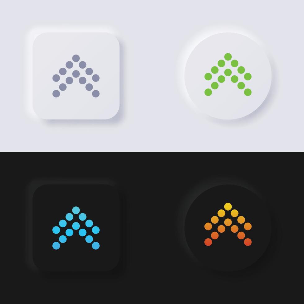 Arrow Icon Set Multicolor Neumorphism Button Soft Ui Design For Web