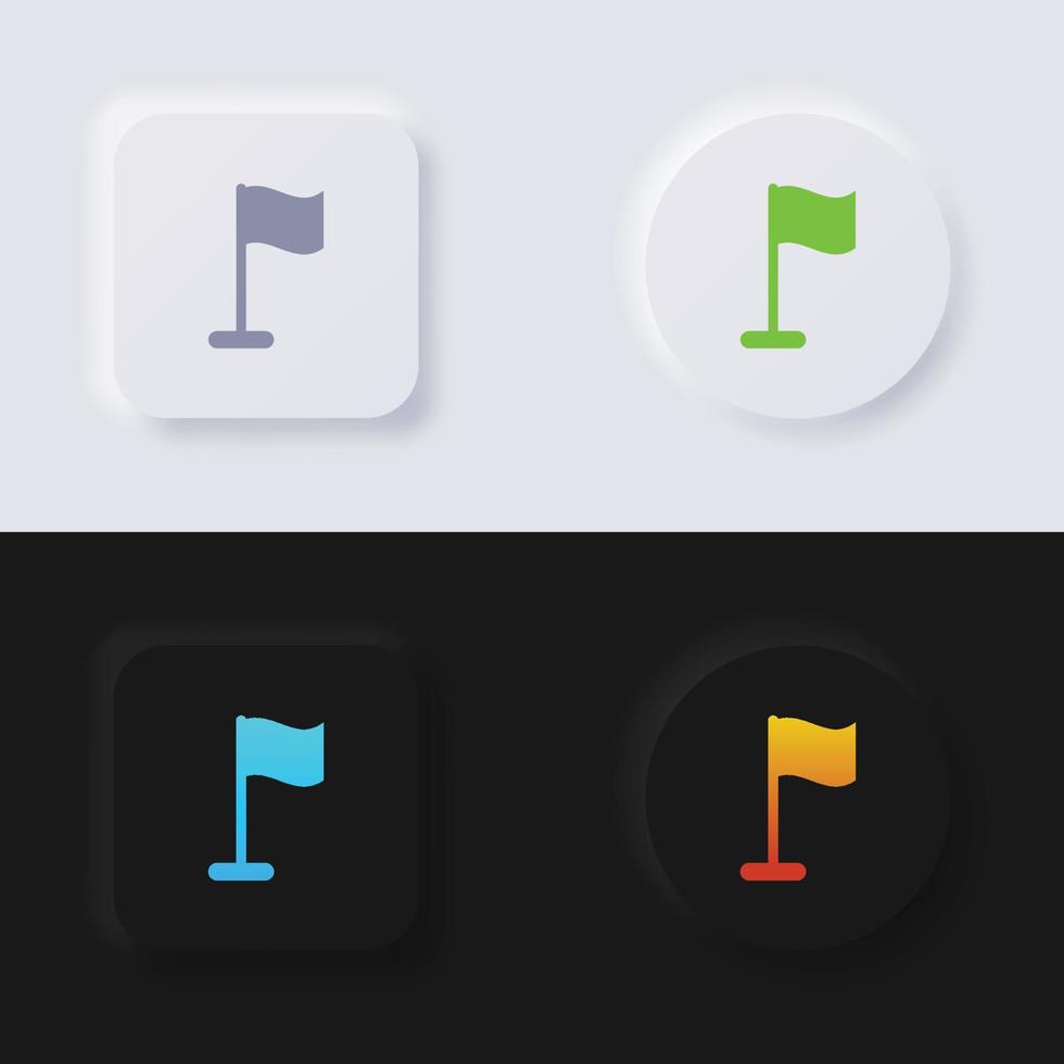 Flag Icon Set Multicolor Neumorphism Button Soft Ui Design For Web