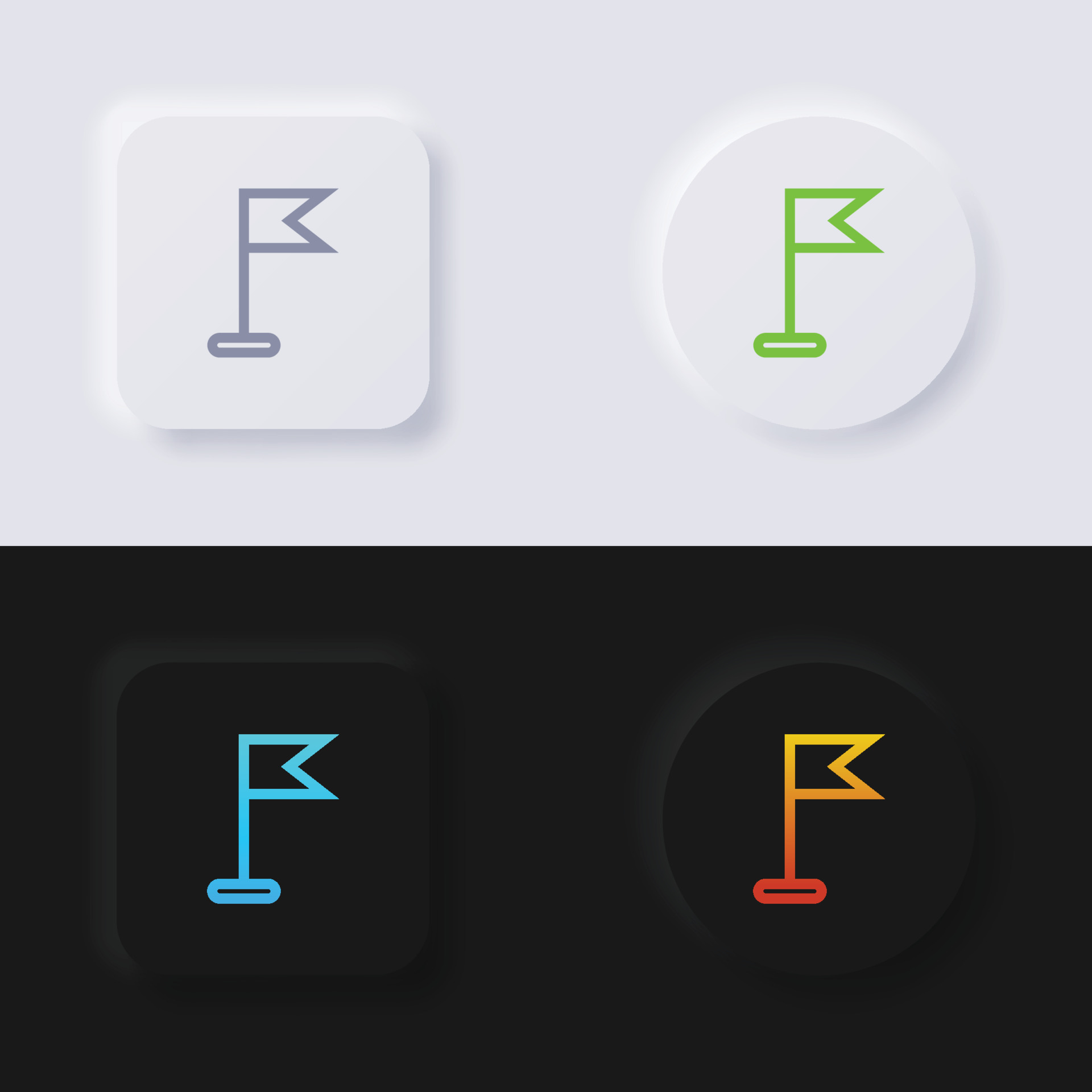 Flag Icon Set Multicolor Neumorphism Button Soft Ui Design For Web