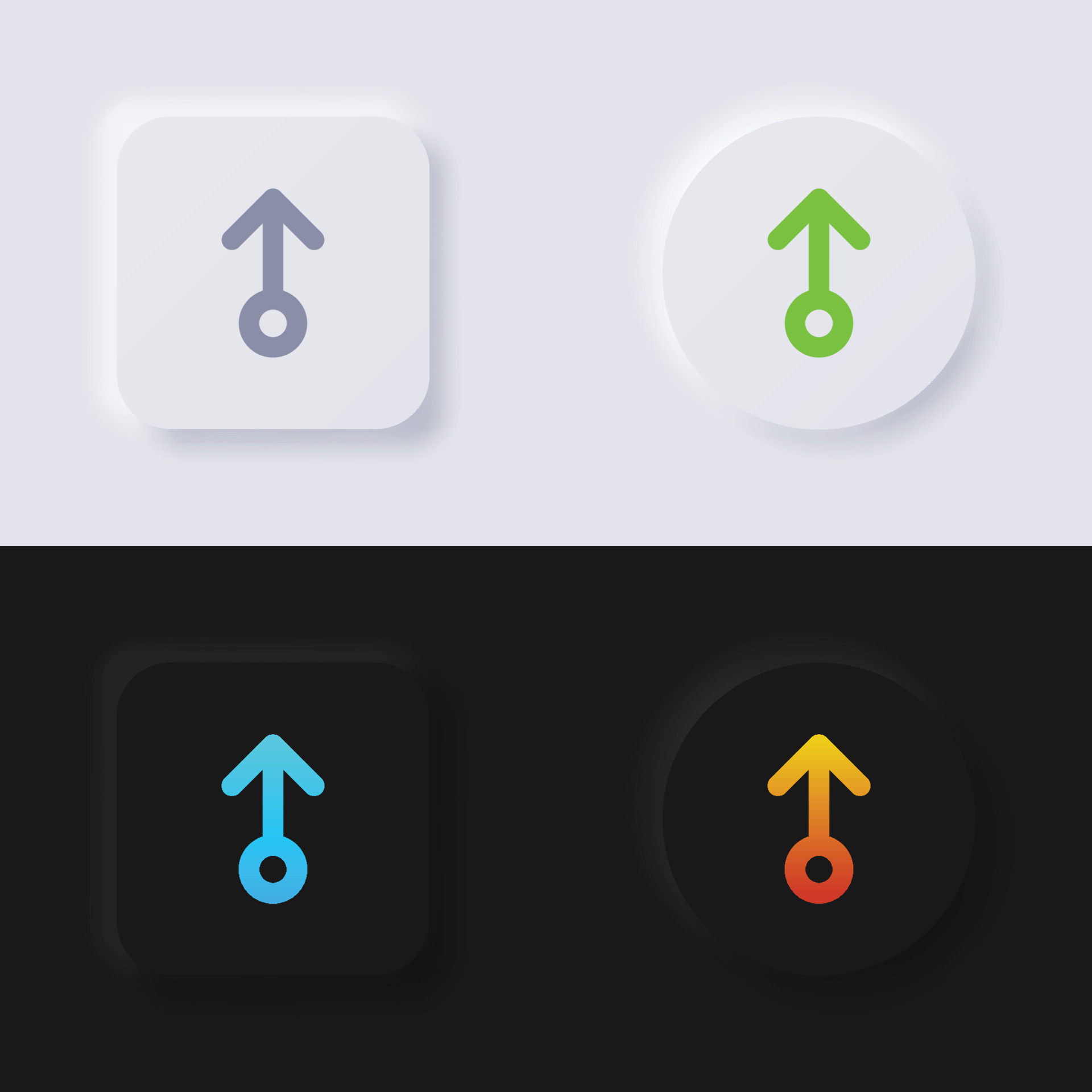 Arrow Icon Set Multicolor Neumorphism Button Soft Ui Design For Web Design Application Ui And