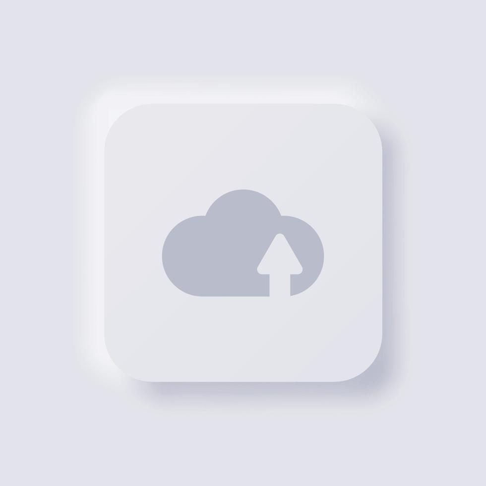 Cloud Upload Icon White Neumorphism Soft Ui Design For Web Design