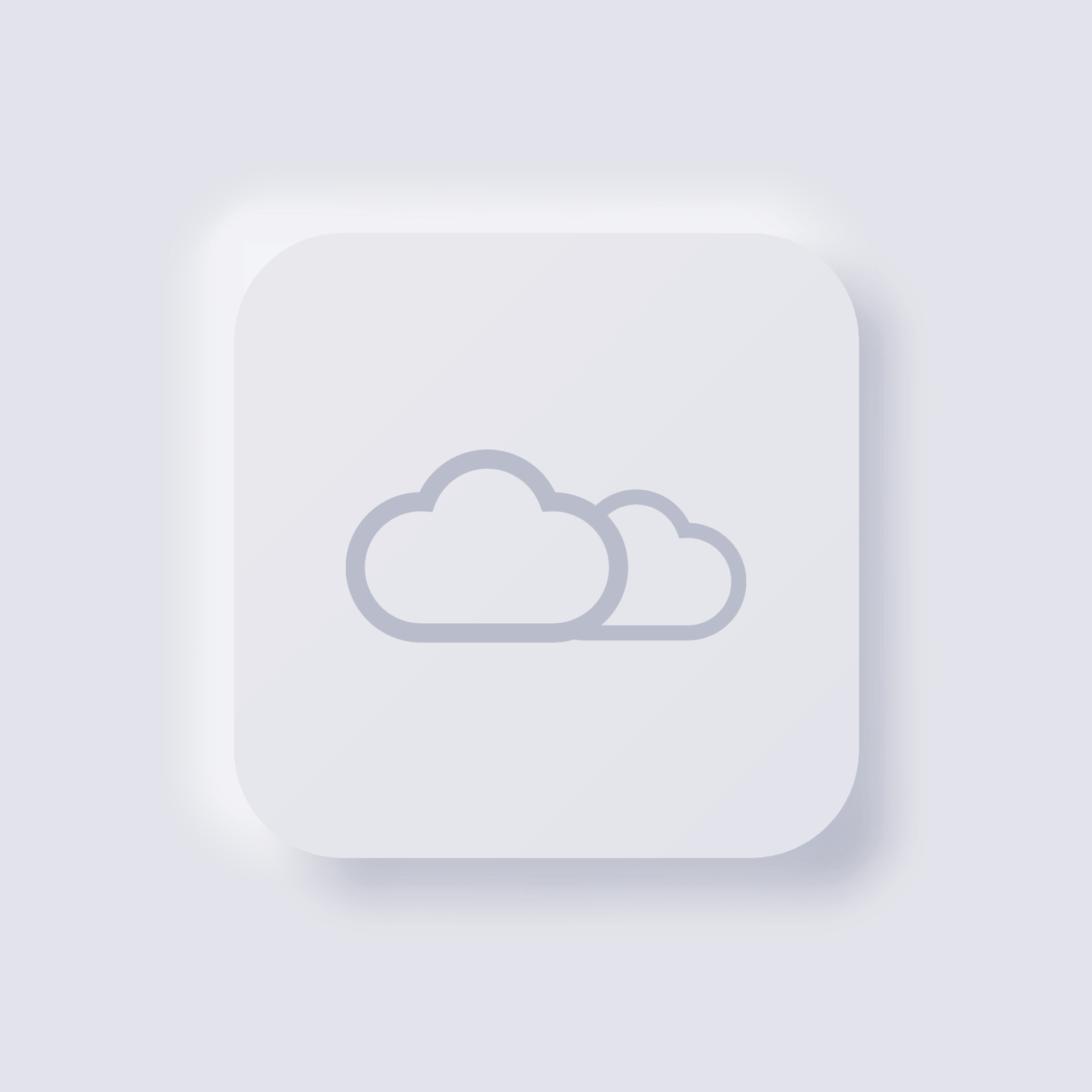 Cloud Icon White Neumorphism Soft Ui Design For Web Design Application Ui And More Button