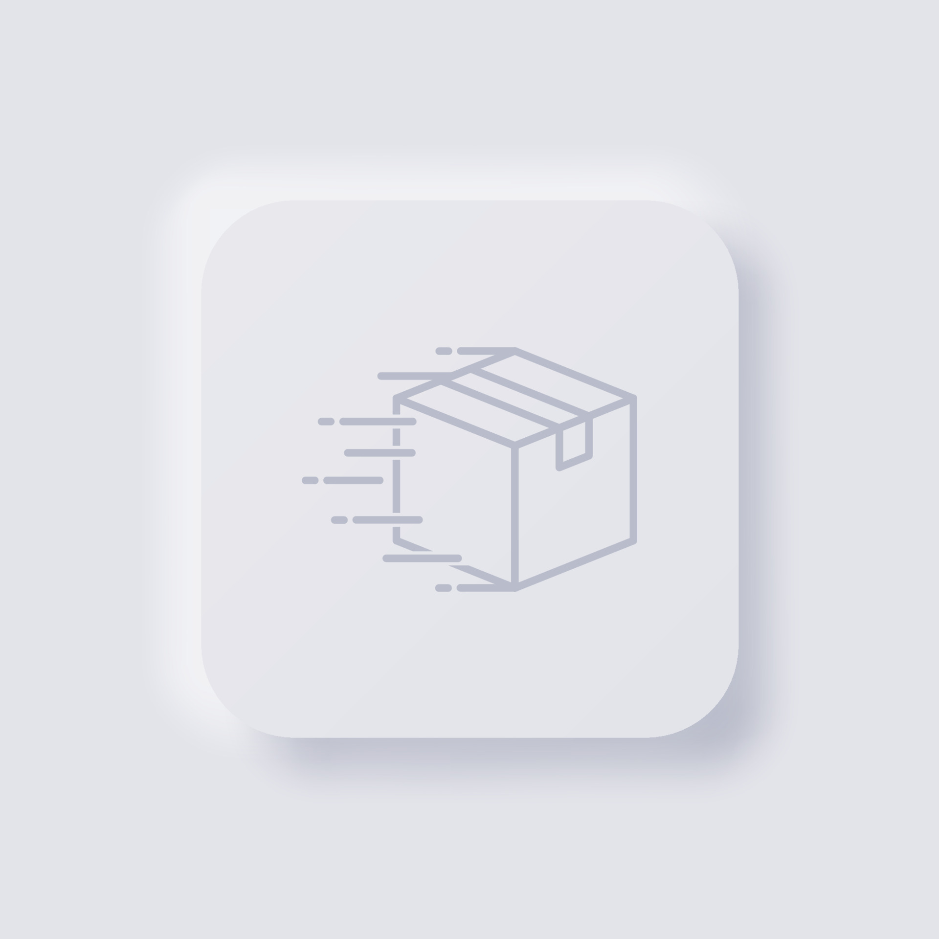 Box moving fast, Fast delivery concept, icon, White Neumorphism soft UI Design for Web design ...