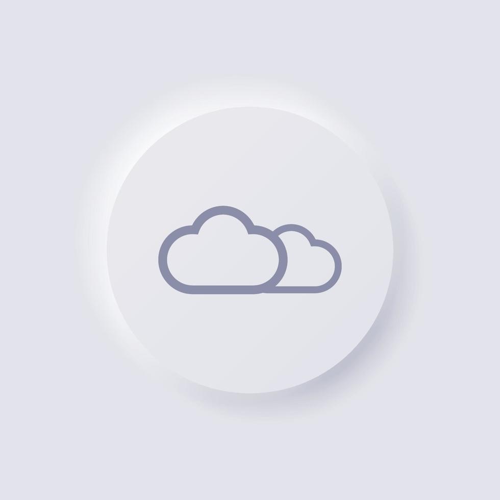 Cloud Icon, White Neumorphism soft UI Design for Web design, Application UI and more, Button ...