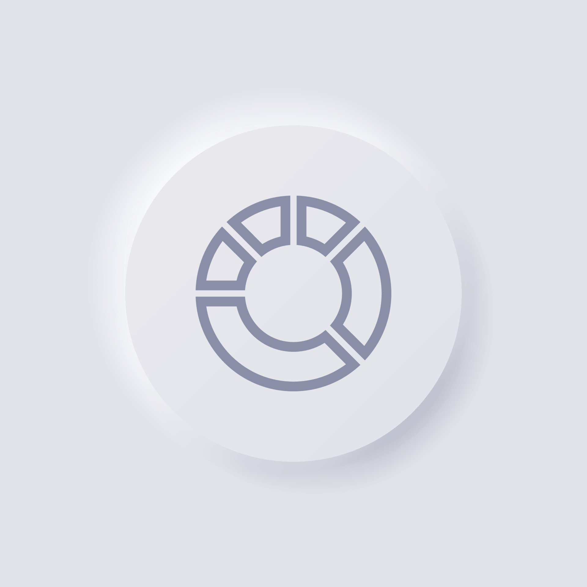 Pie chart icon, White Neumorphism soft UI Design for Web design, Application UI and more, Button ...