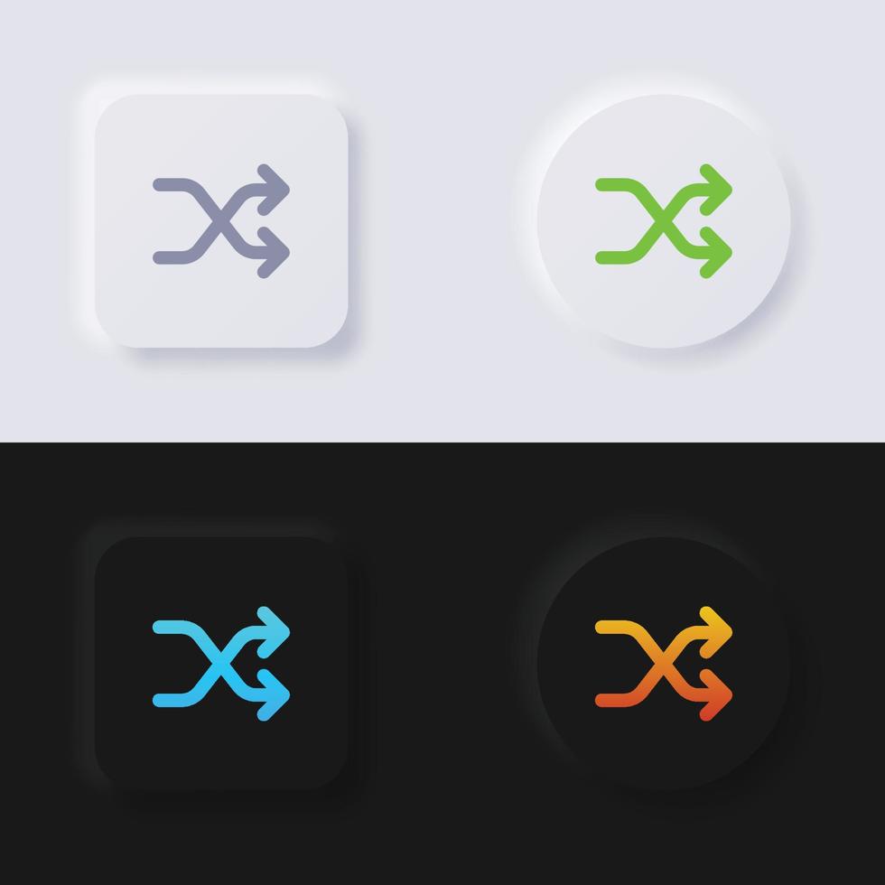 Shuffle button icon set, Multicolor neumorphism button soft UI Design for Web design ...