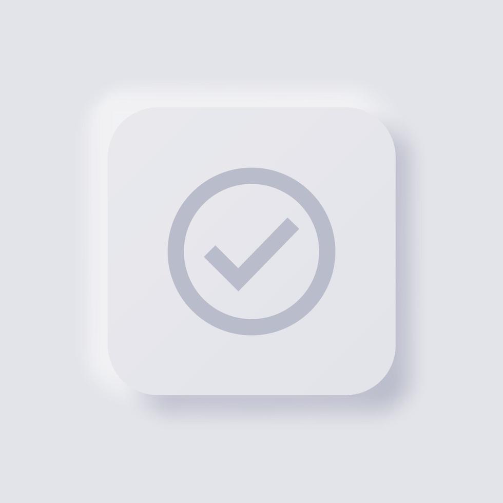 Check mark icon, Tick icon, White Neumorphism soft UI Design for Web design, Application UI and ...