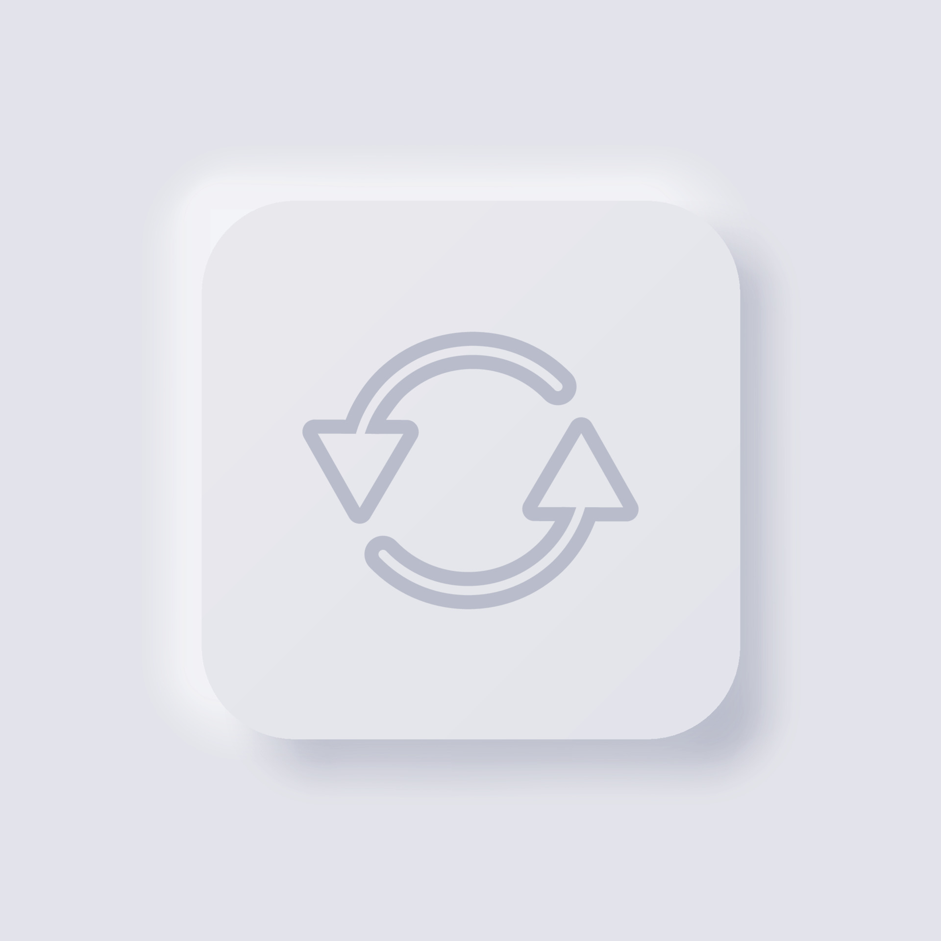 Circular Rotation Arrow Icon White Neumorphism Soft Ui Design For Web