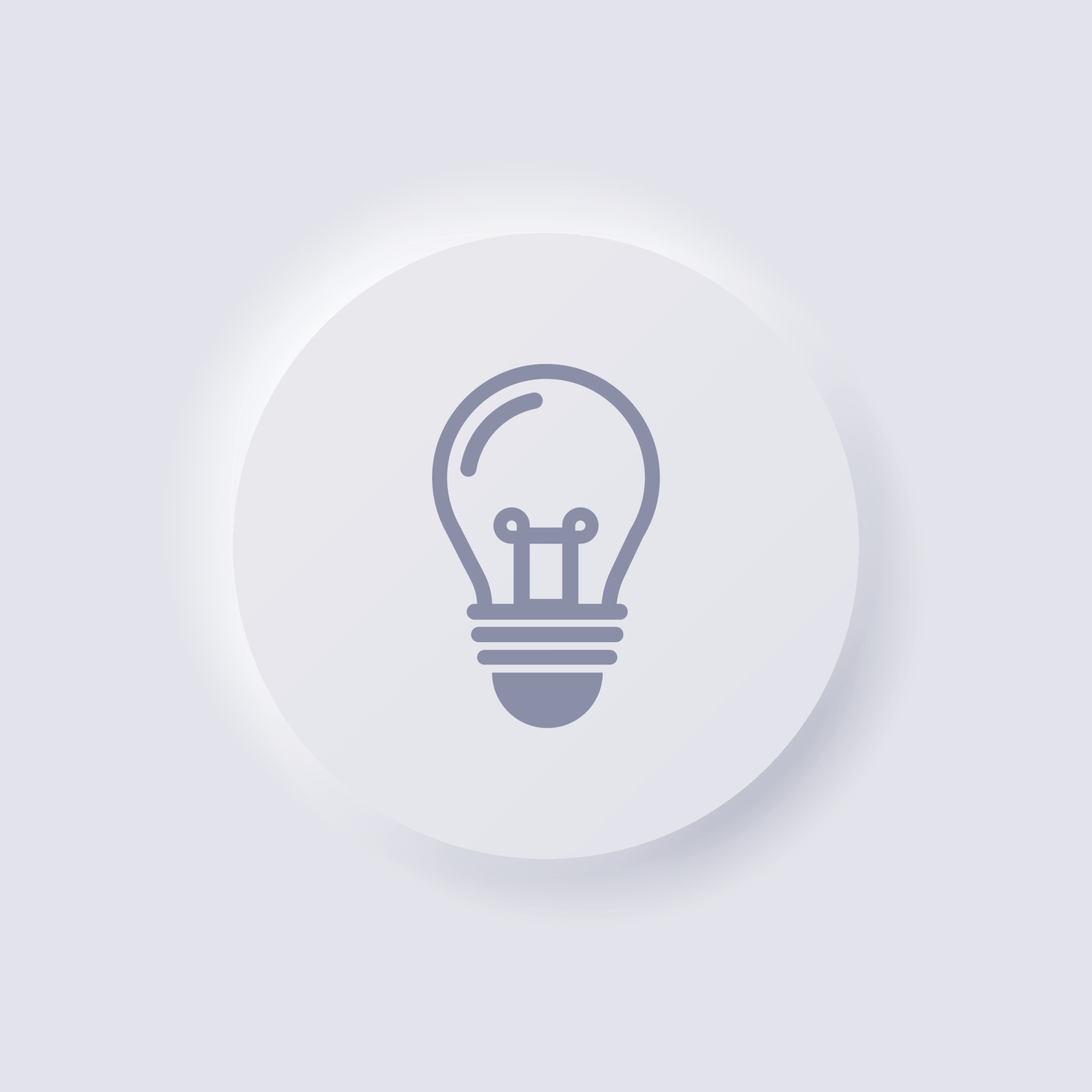Lightbulb Icon Set Multicolor Neumorphism Button Soft Ui Design For