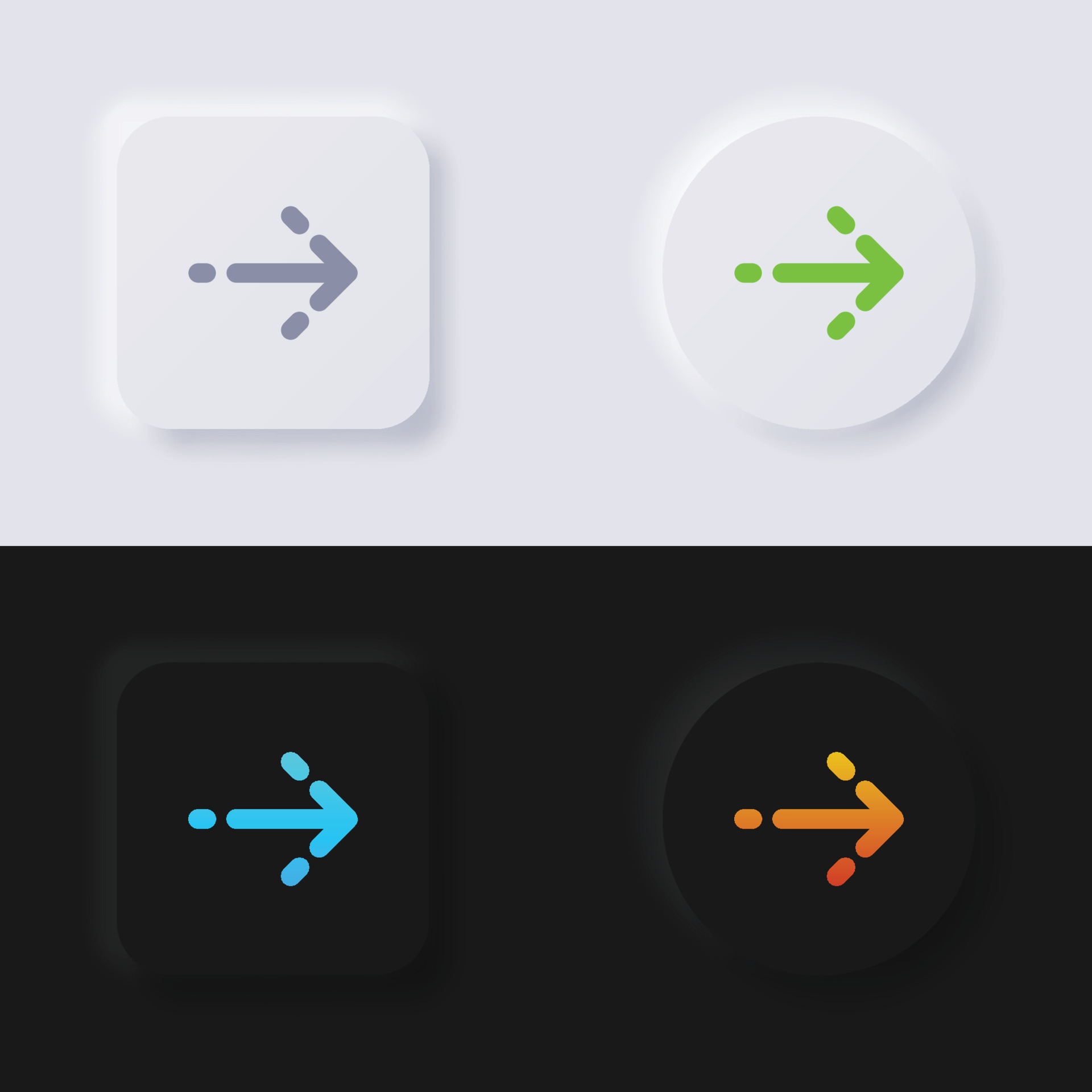 Arrow Icon Set Multicolor Neumorphism Button Soft Ui Design For Web Design Application Ui And