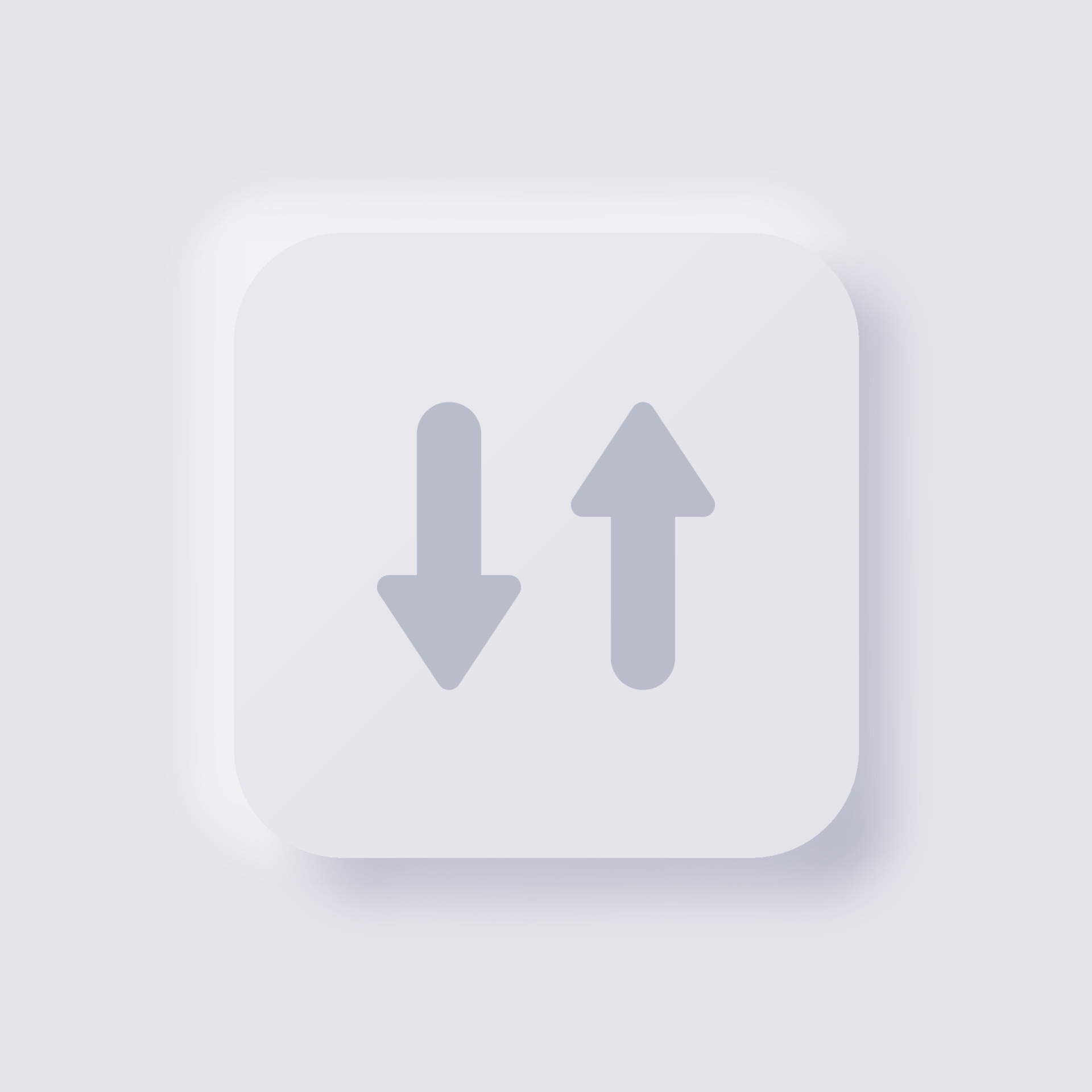 Up and Down arrow icon, White Neumorphism soft UI Design for Web design, Application UI and more ...