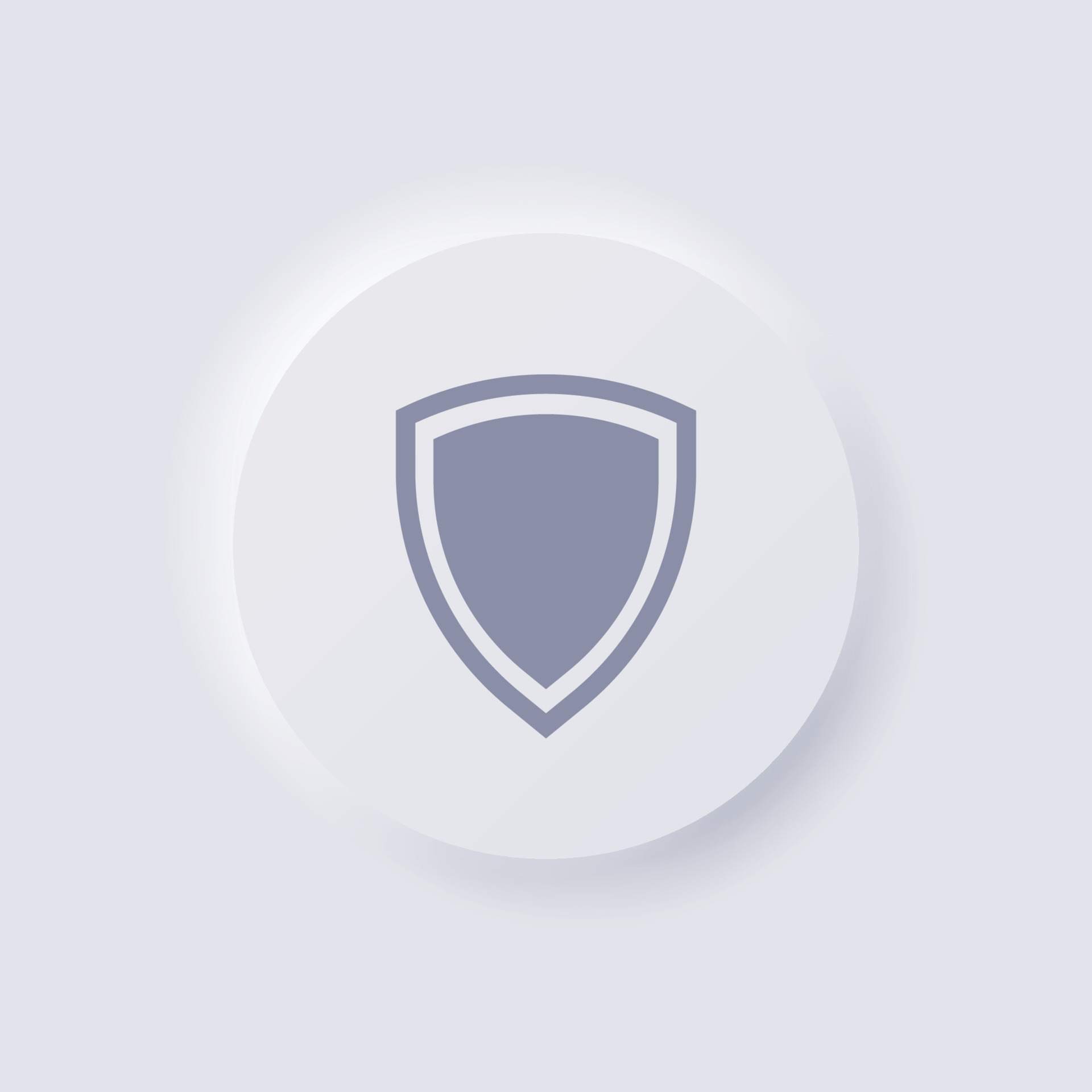 Shield icon, White Neumorphism soft UI Design for Web design ...