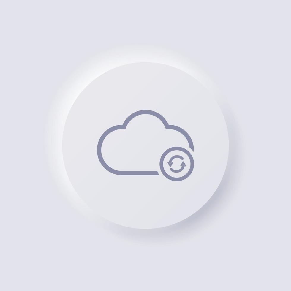 Cloud Icon With Rotation Arrow White Neumorphism Soft Ui Design For