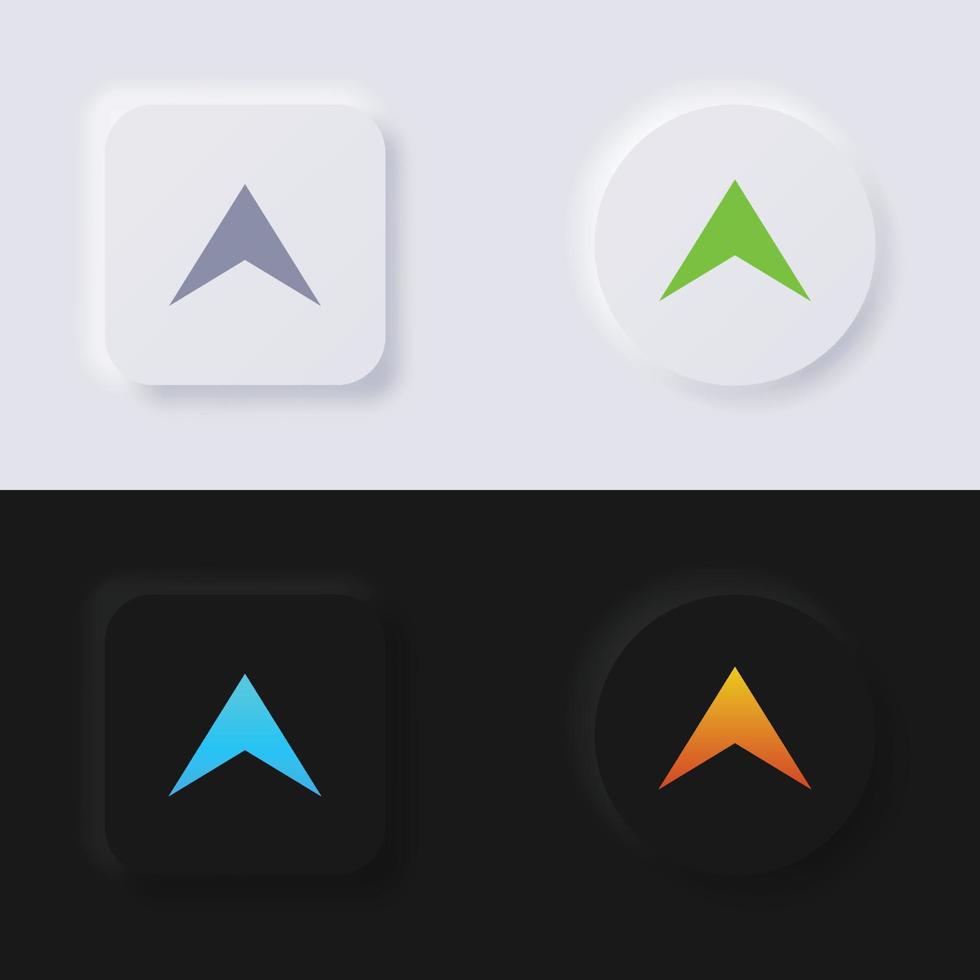 Arrow Icon Set Multicolor Neumorphism Button Soft Ui Design For Web