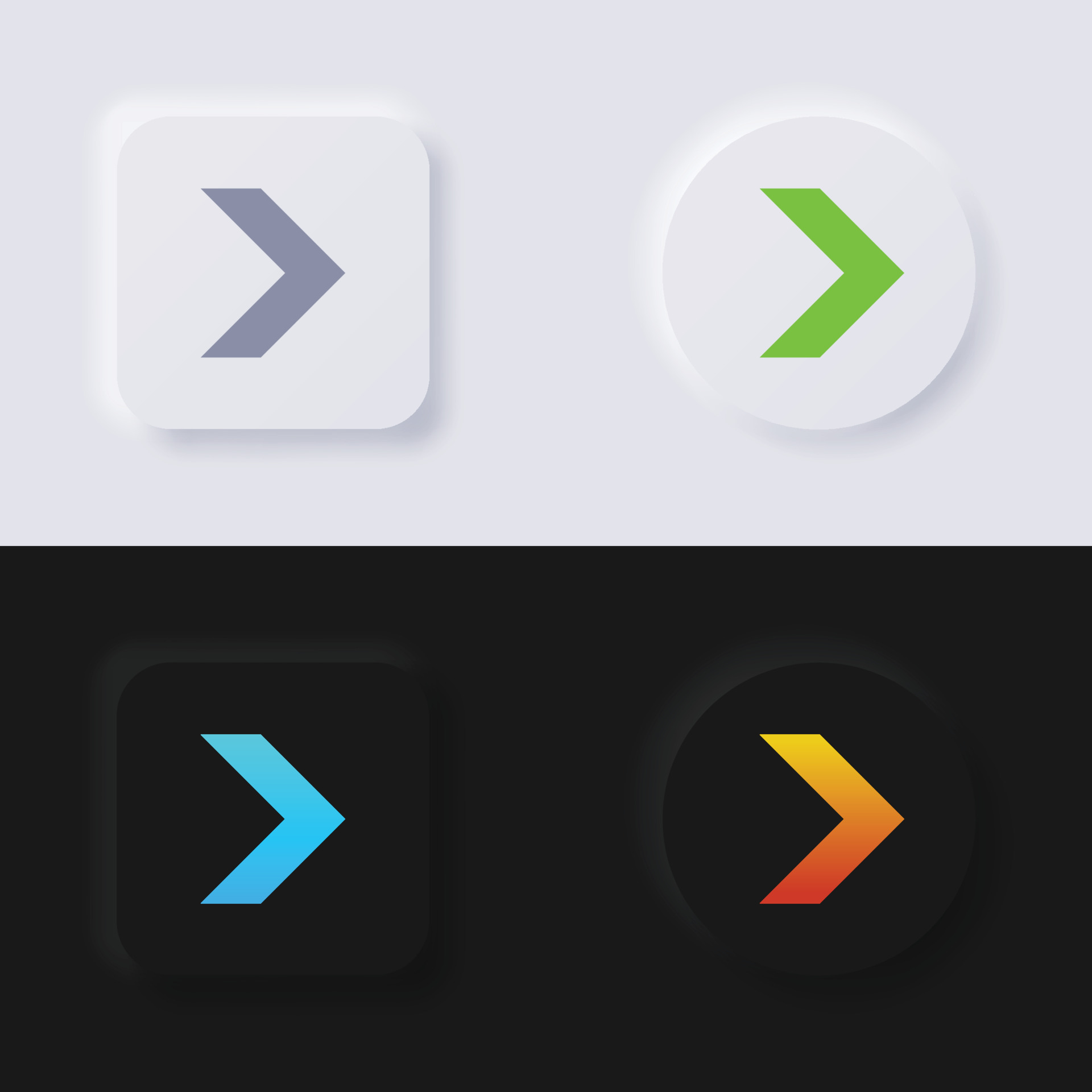 Arrow Icon Set Multicolor Neumorphism Button Soft Ui Design For Web Design Application Ui And