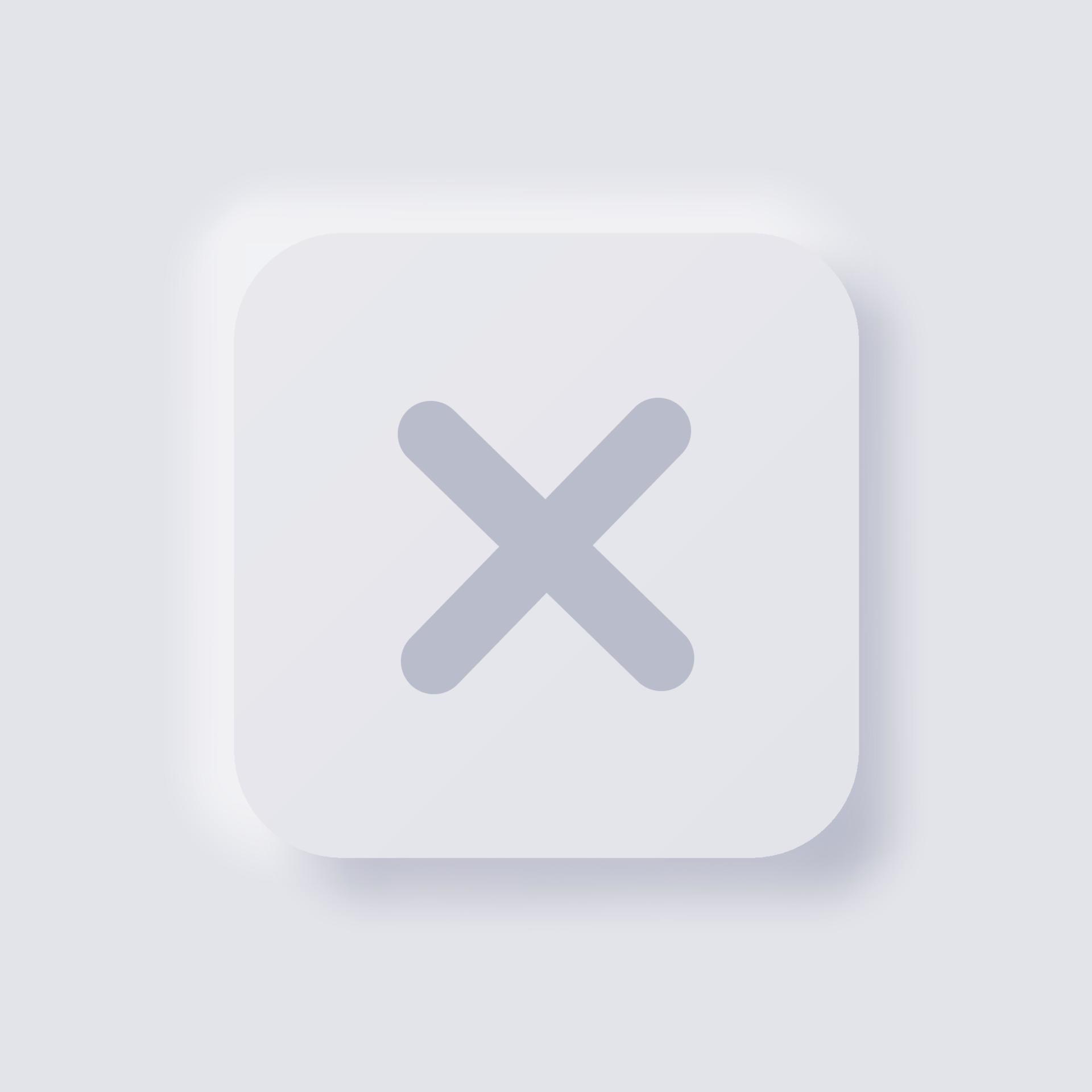Cross Icon White Neumorphism Soft Ui Design For Web Design Application Ui And More Button