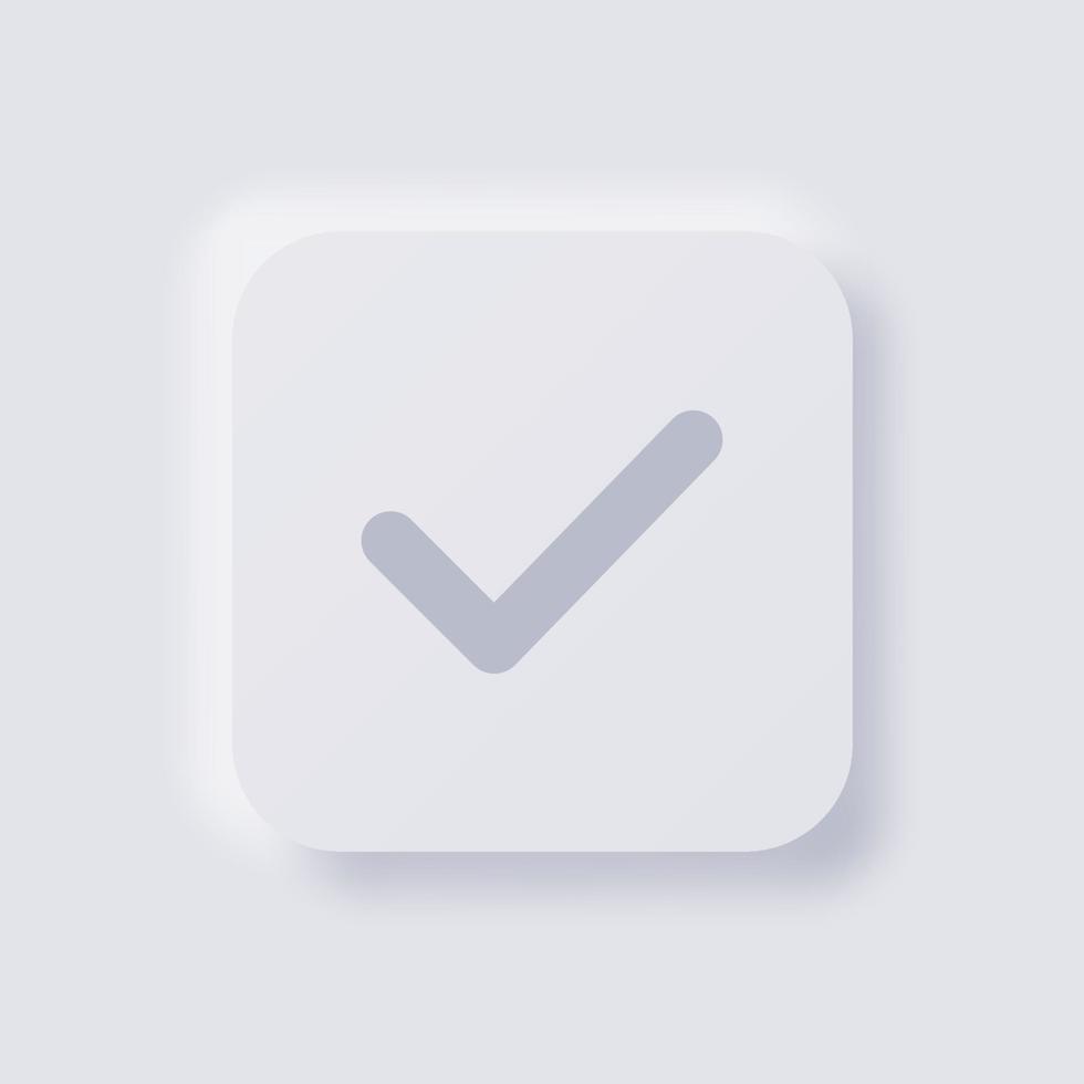 Check mark icon, Tick icon, White Neumorphism soft UI Design for Web design, Application UI and ...