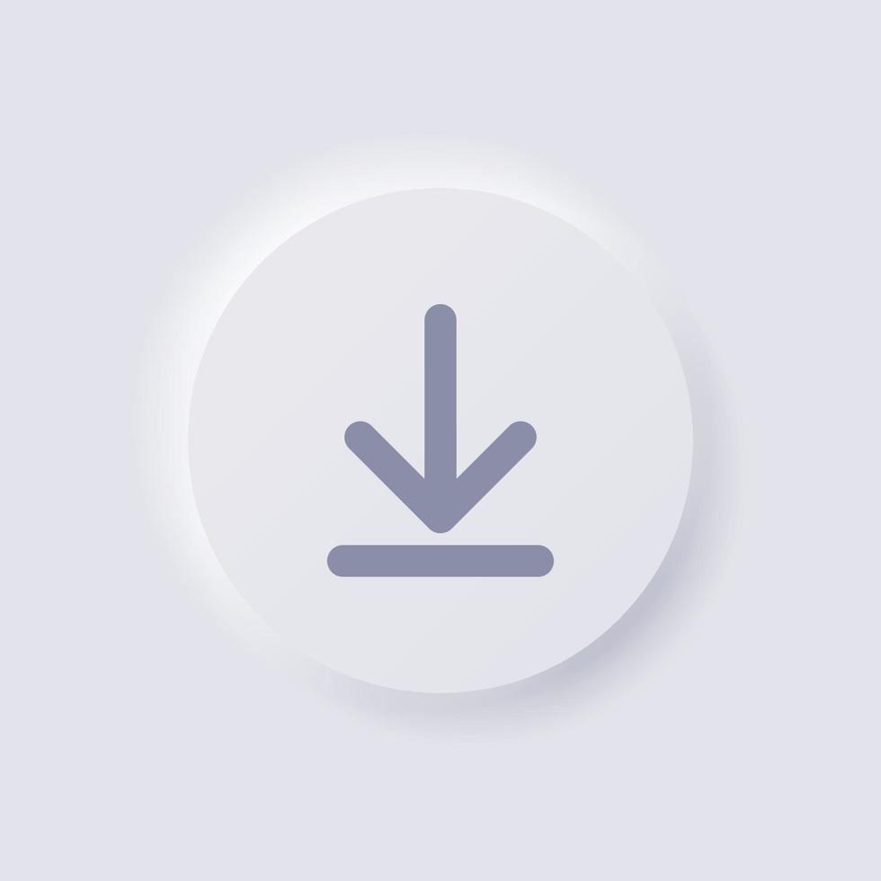 Download button icon, White Neumorphism soft UI Design for Web design, Application UI and more ...
