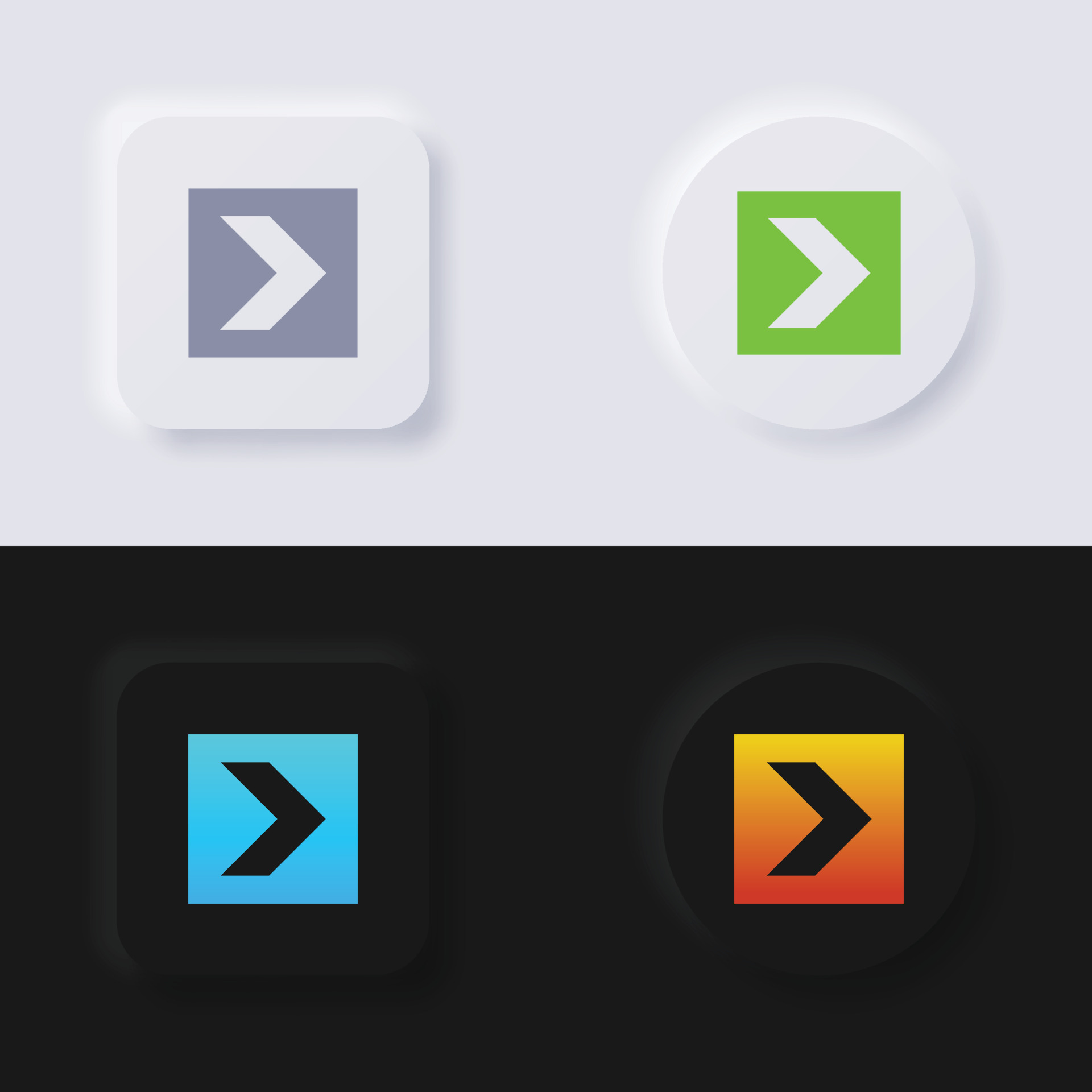 Arrow Icon Set Multicolor Neumorphism Button Soft Ui Design For Web Design Application Ui And