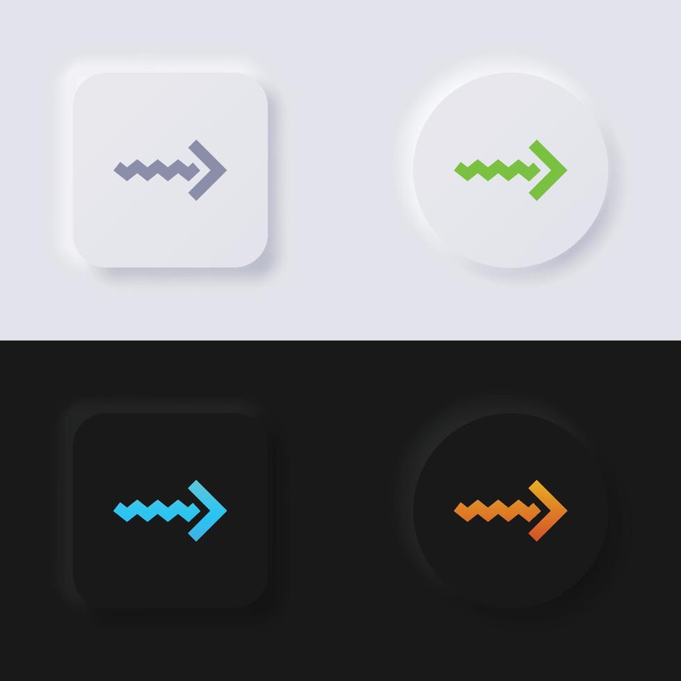 Arrow Icon Set Multicolor Neumorphism Button Soft Ui Design For Web