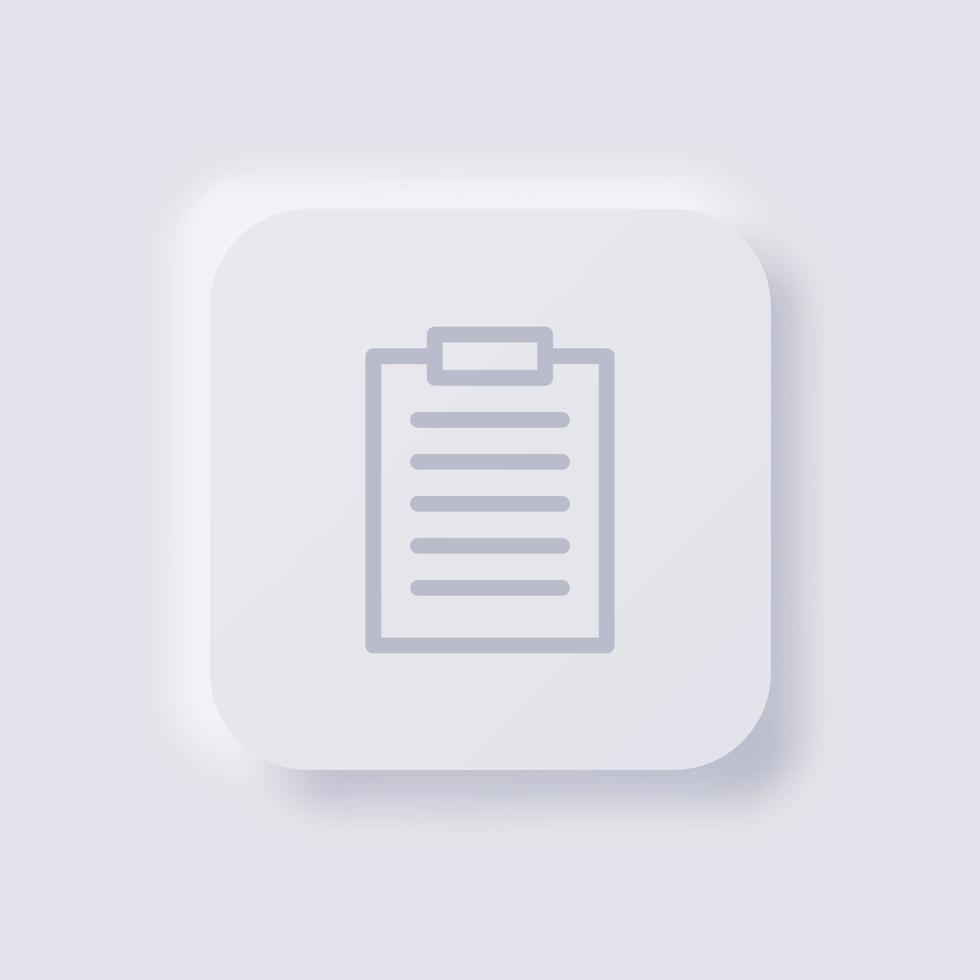 Clipboard Icon White Neumorphism Soft Ui Design For Web Design Application Ui And More Button