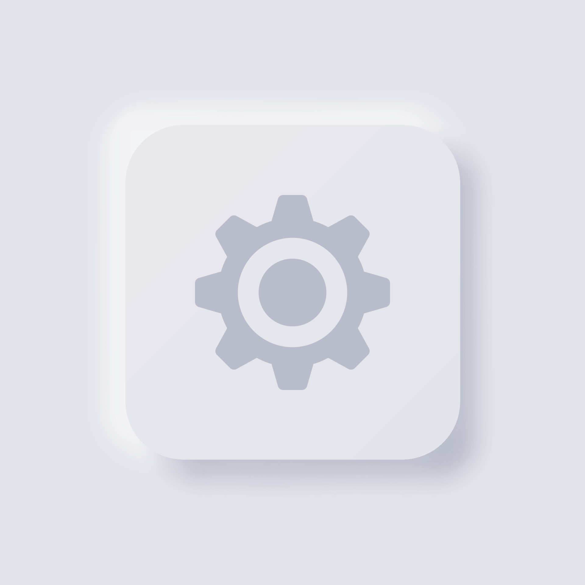 Cog icon, White Neumorphism soft UI Design for Web design, Application UI and more, Button ...