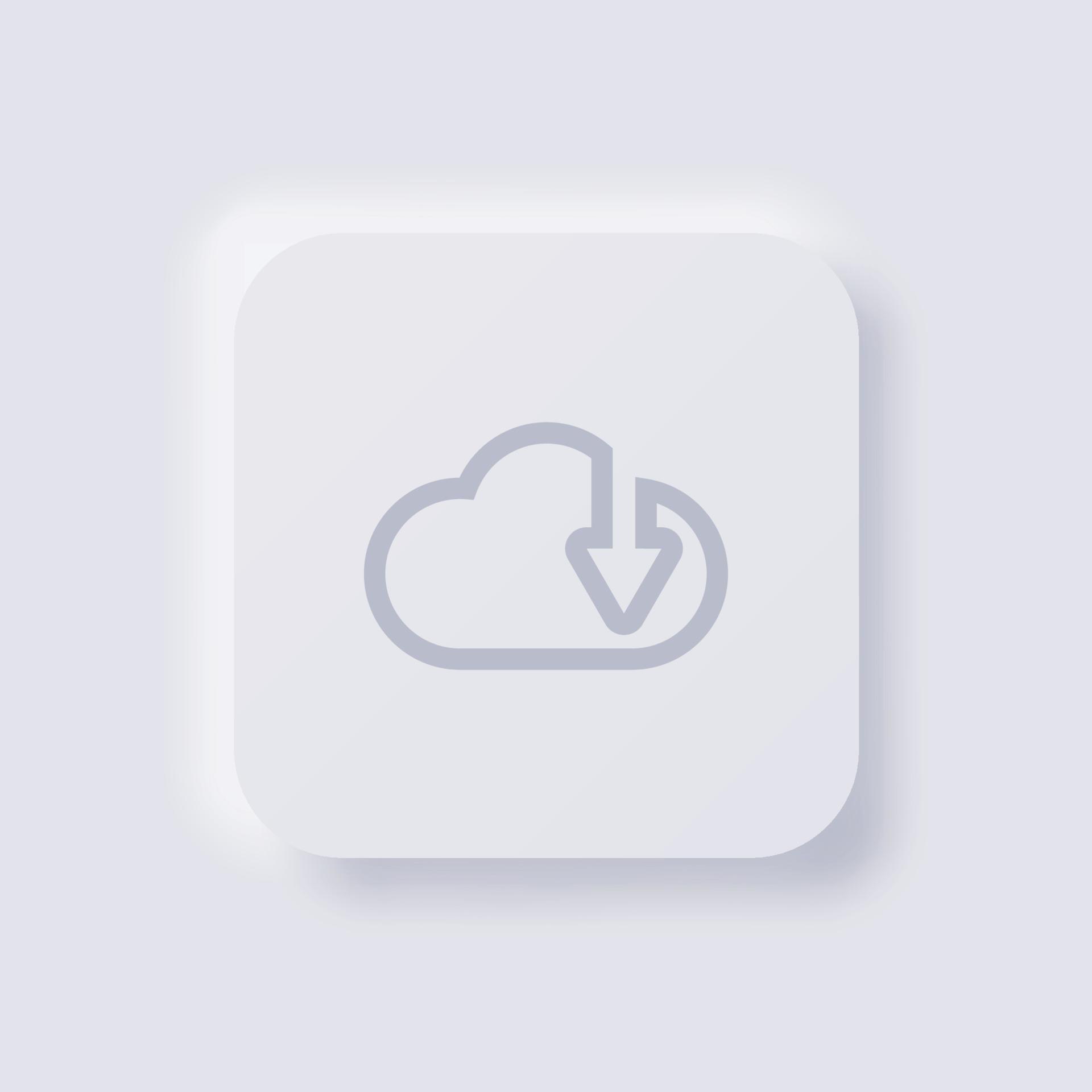 Cloud upload Icon, White Neumorphism soft UI Design for Web design, Application UI and more ...