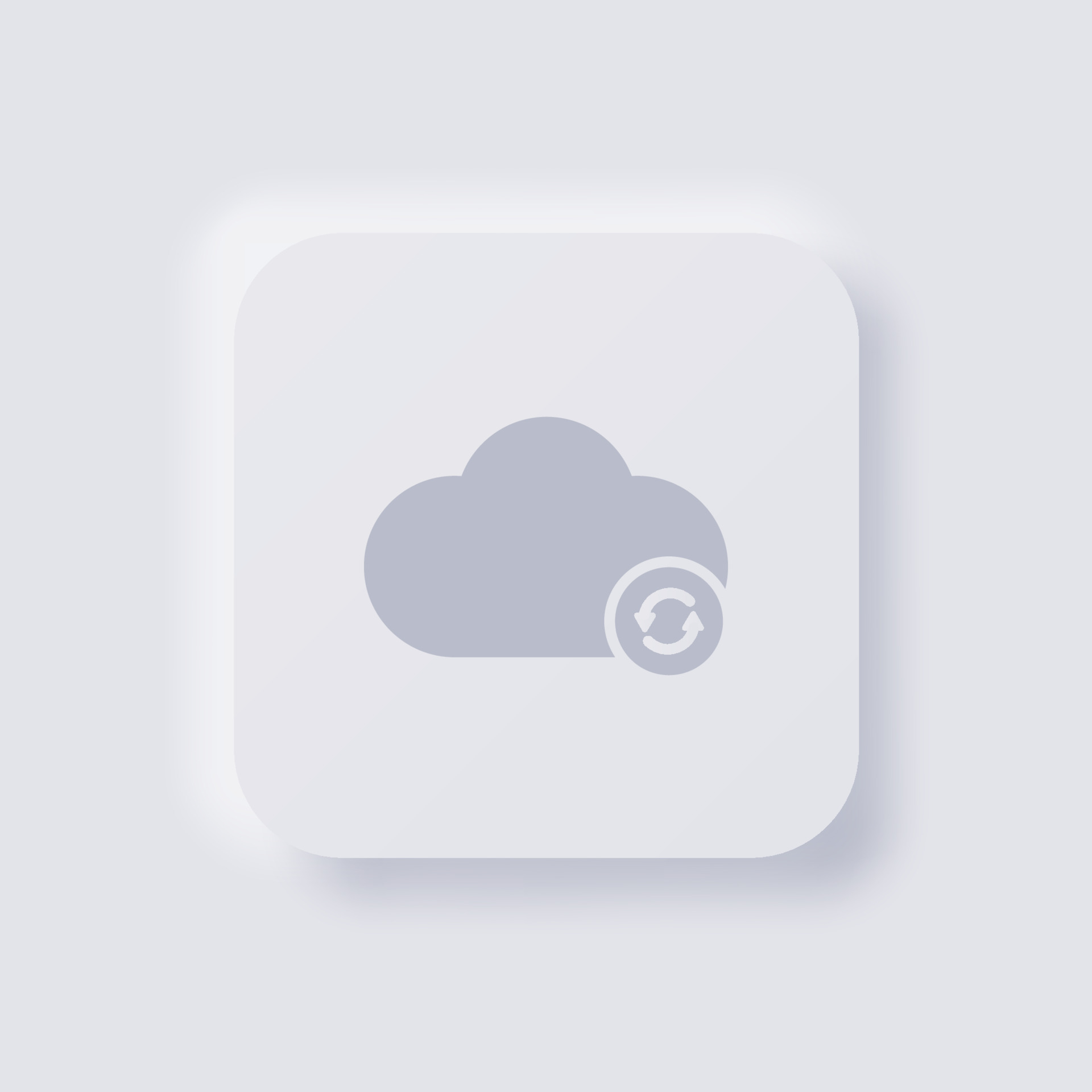 Cloud Icon With Rotation Arrow White Neumorphism Soft Ui Design For