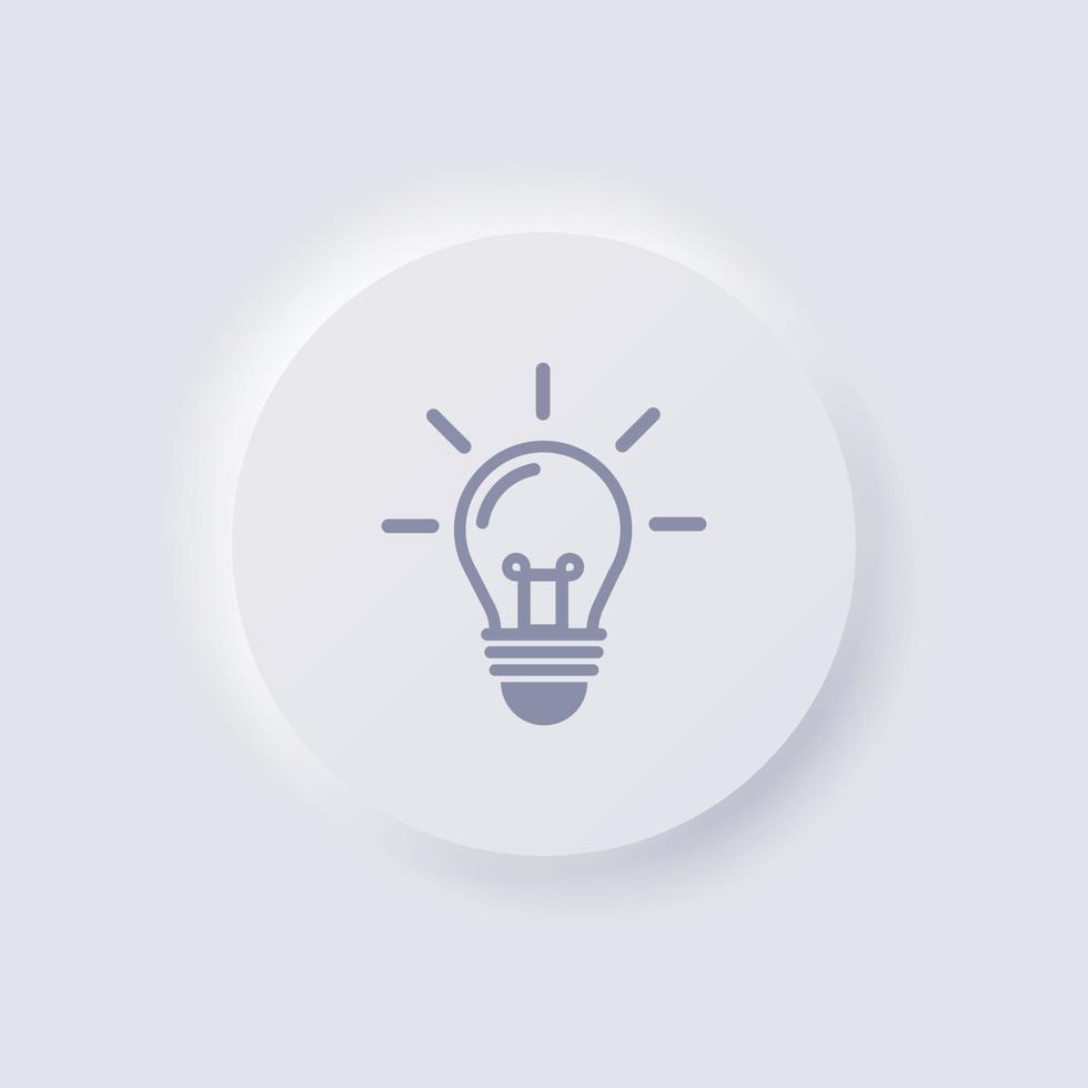 Lightbulb icon set, Multicolor neumorphism button soft UI Design for Web design, Application UI ...