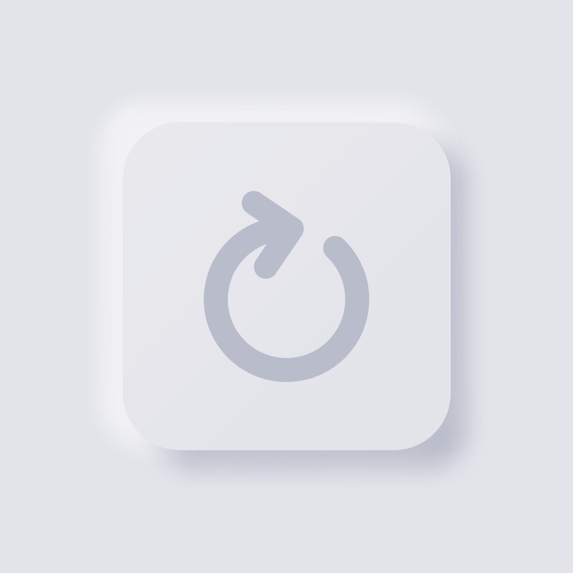 Rotation arrow icon, White Neumorphism soft UI Design for Web design, Application UI and more ...