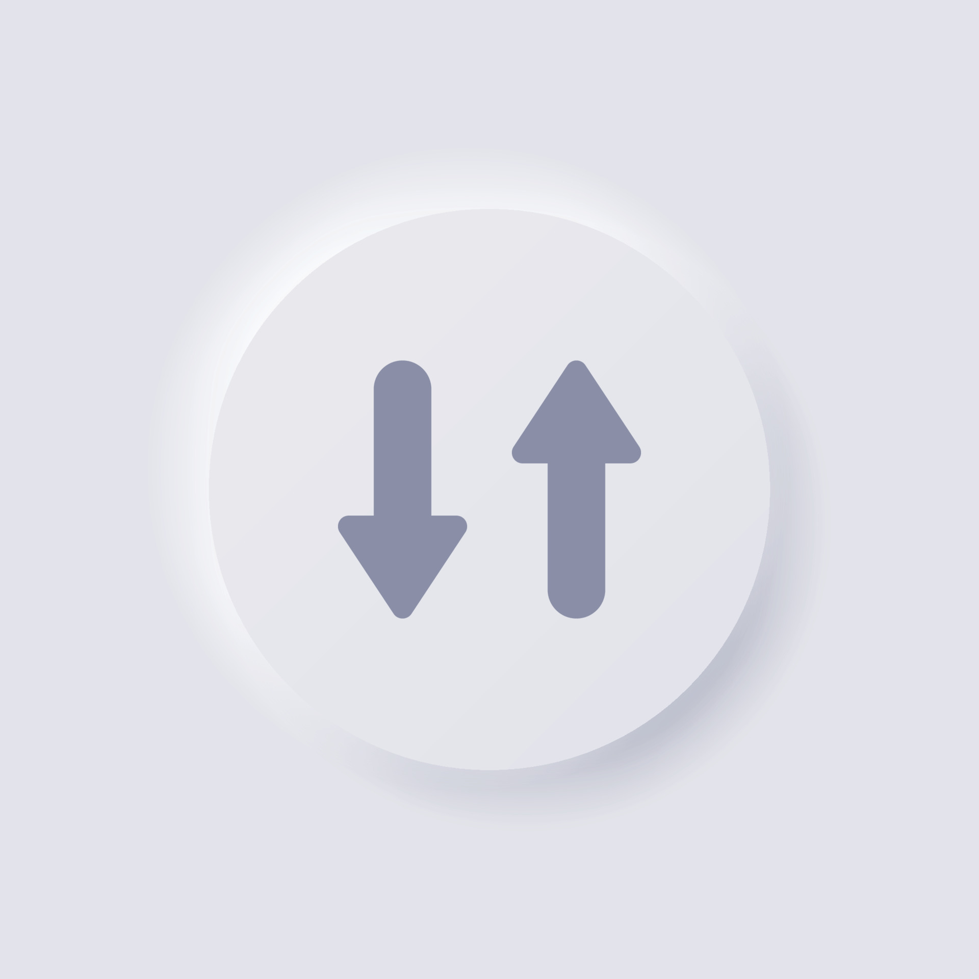 Up and Down arrow icon, White Neumorphism soft UI Design for Web design, Application UI and more ...