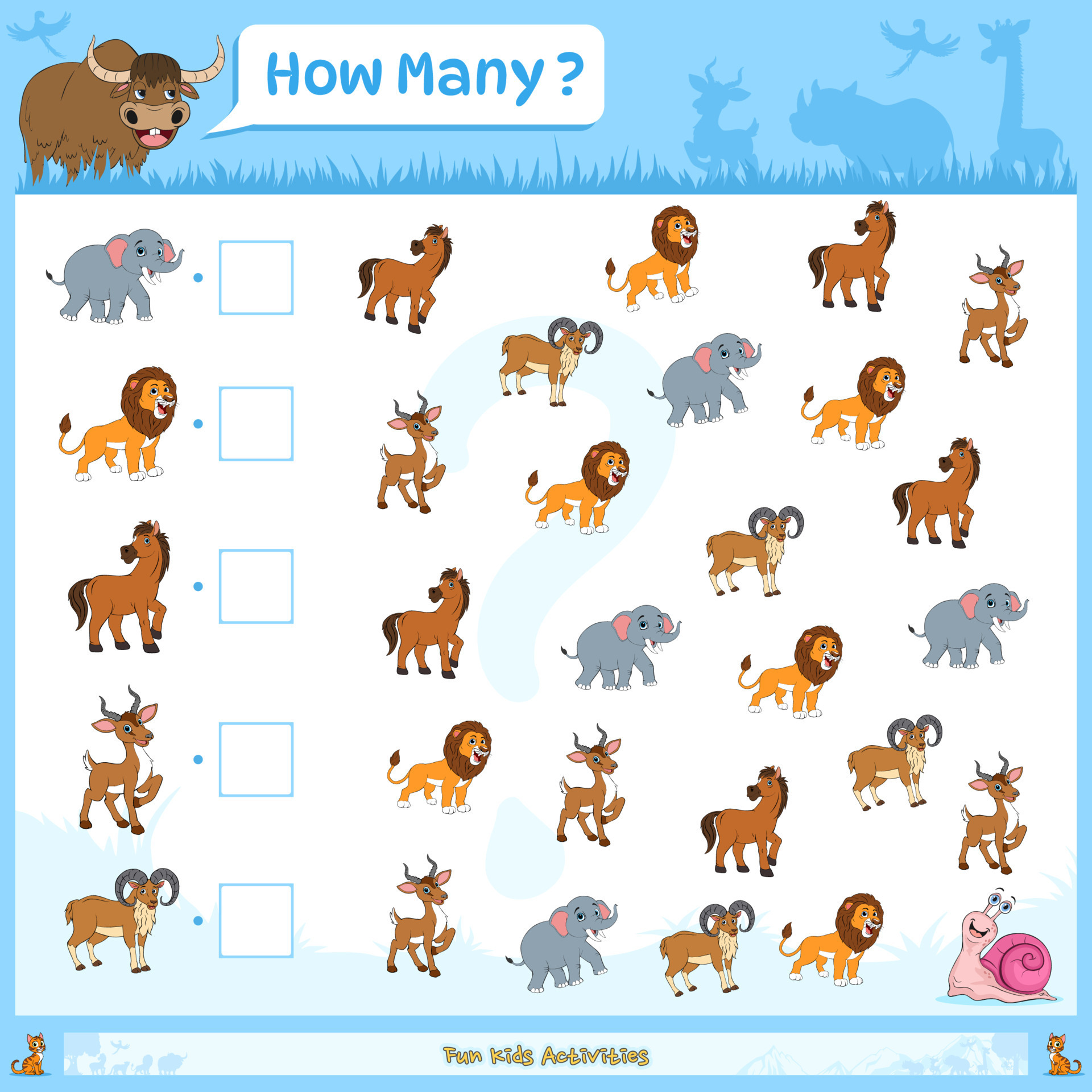 Fun Counting animals Game for kids part 1 17263210 Vector Art at Vecteezy