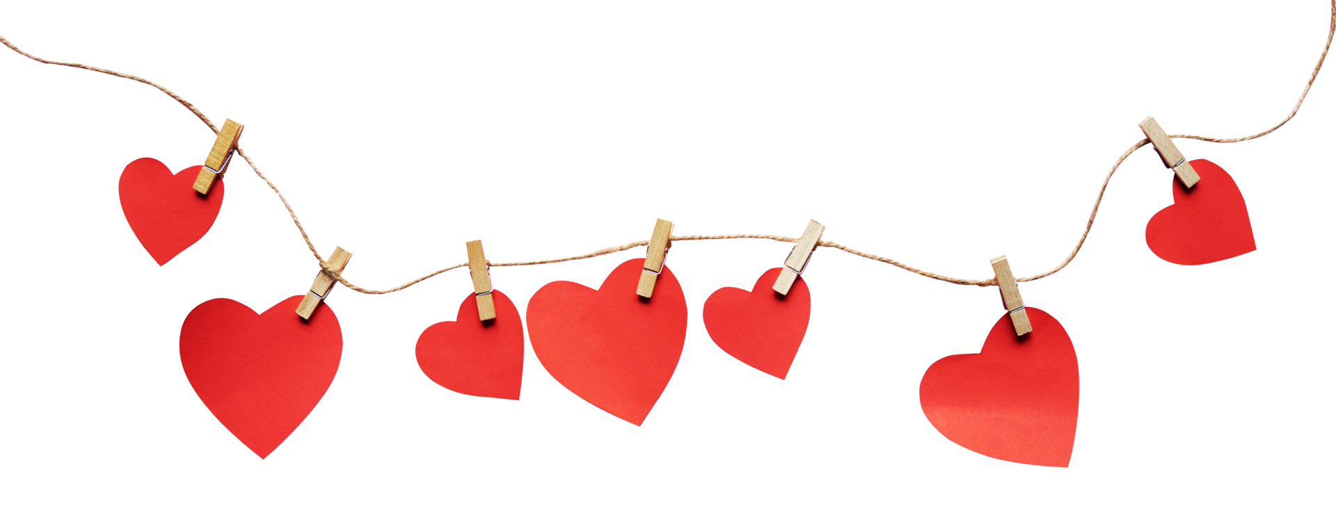 Free Heart Shape Paper Clipped In Rustic Rope For Romantic Background Free Heart Shape Paper Clipped In Rustic Rope For Romantic Background
