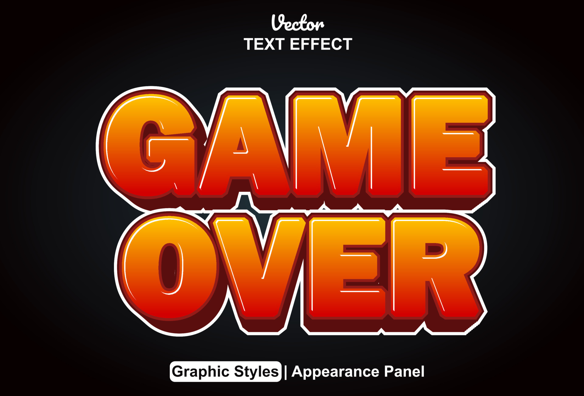 Game over text effect with graphic style and editable. 17264997 Vector ...