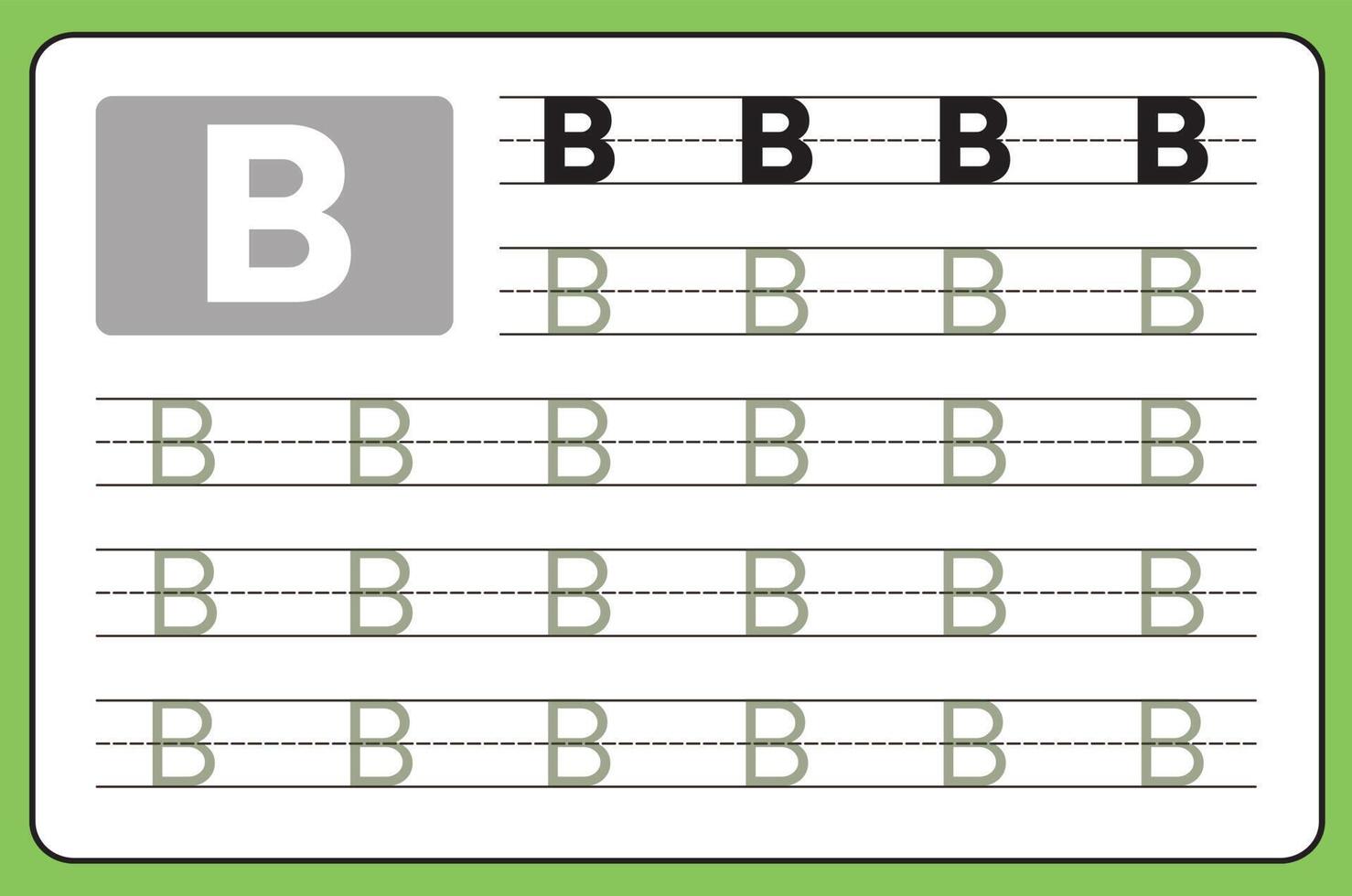 Alphabet Letter B Worksheet Writing A Z Vocabulary Illustration Vector 17265566 Vector Art At