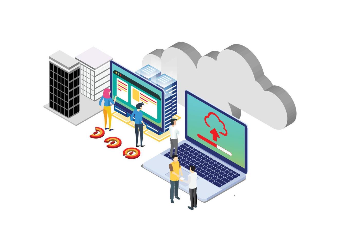 Internet Datacenter Connection Administrator Of Web Hosting Concept Character And Text For