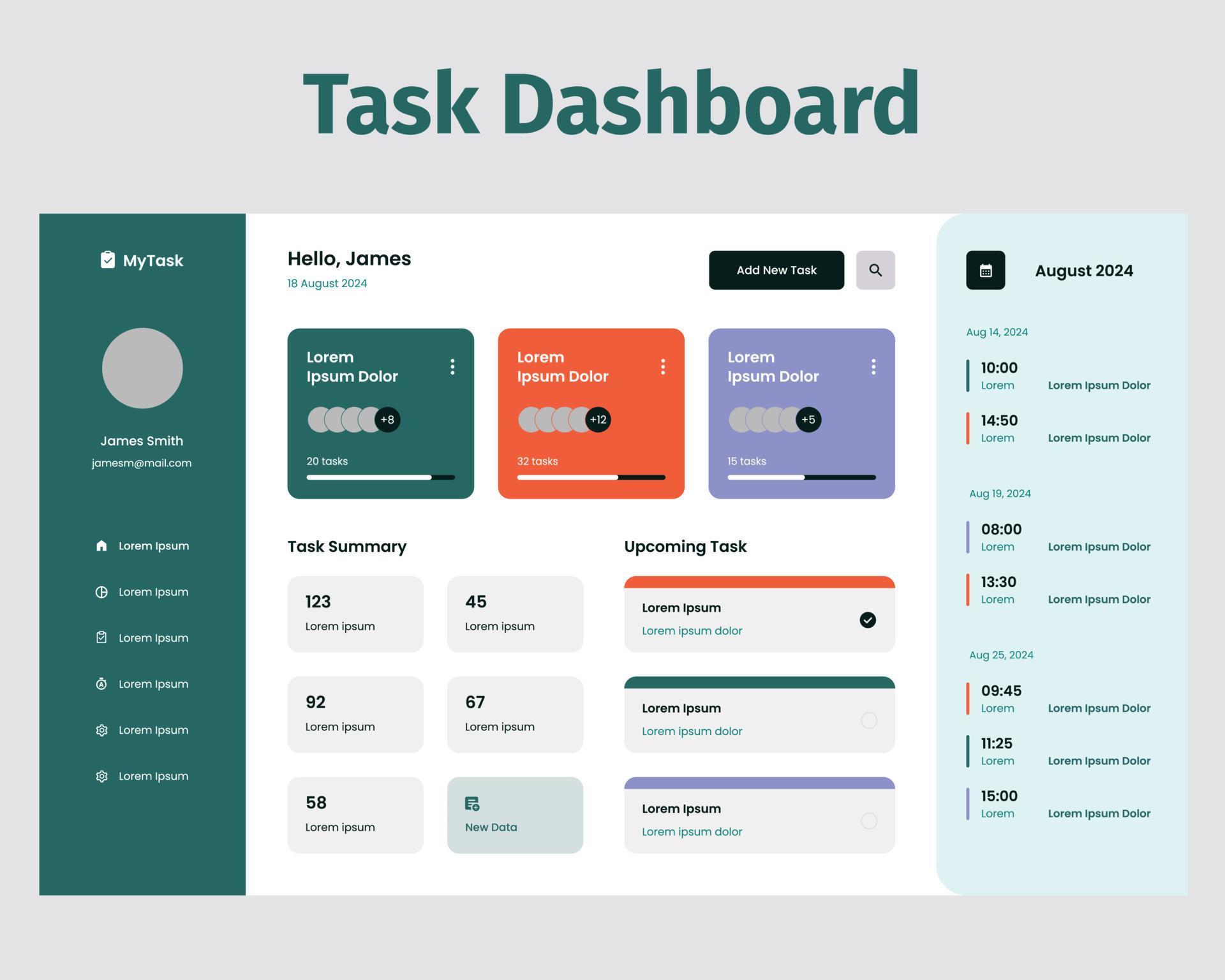 Task Dashboard UI Kit. Suitable for task, activity and project purpose ... Task Dashboard UI Kit. Suitable for task, activity and project purpose ...