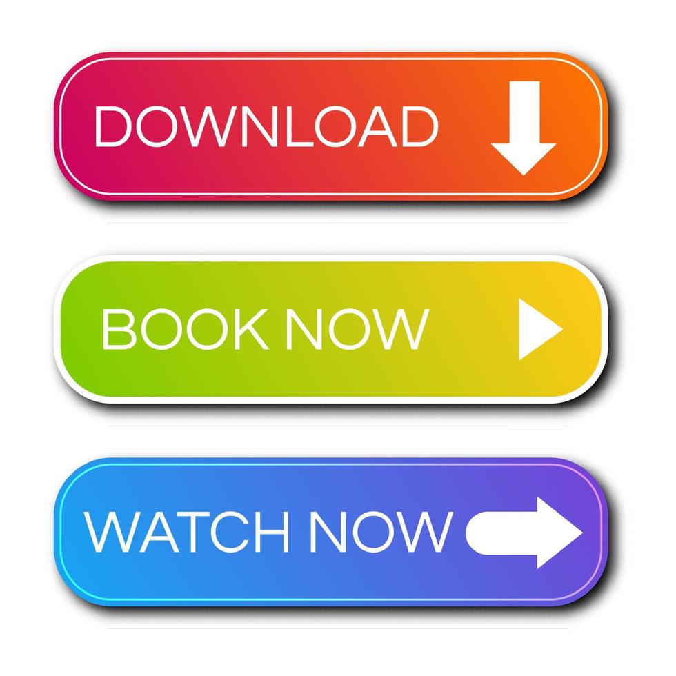 Set of three modern gradient buttons with shadows. Read more Buttons. Vector illustration ...