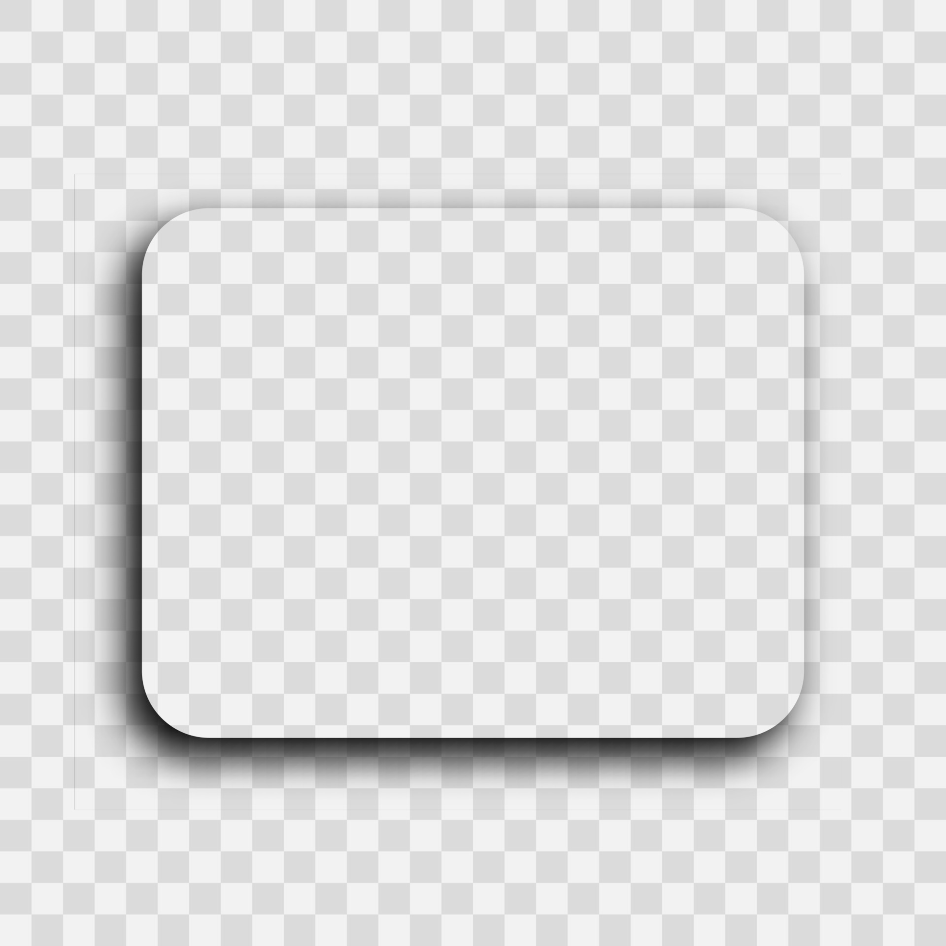 Dark transparent realistic shadow. Rounded rectangle shadow isolated on transparent background ...