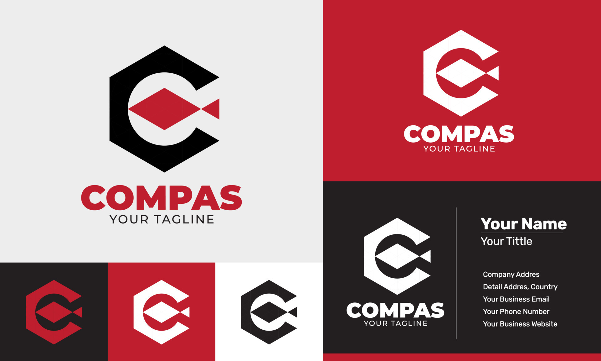 Hexagon Compass Flat Design Modern Logo Template 17276101 Vector Art At Vecteezy
