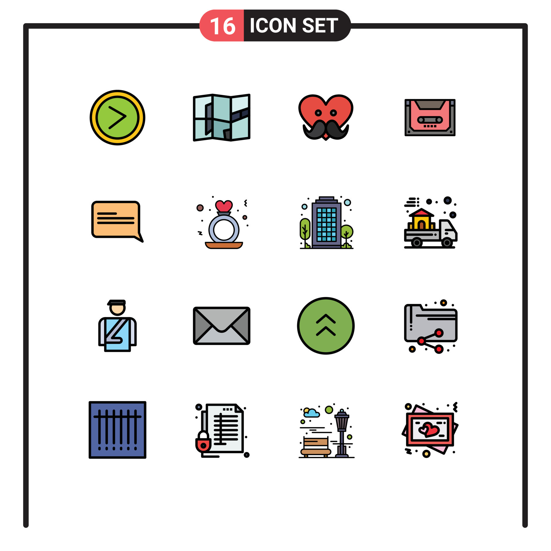 16 Creative Icons Modern Signs and Symbols of communication deck father ...